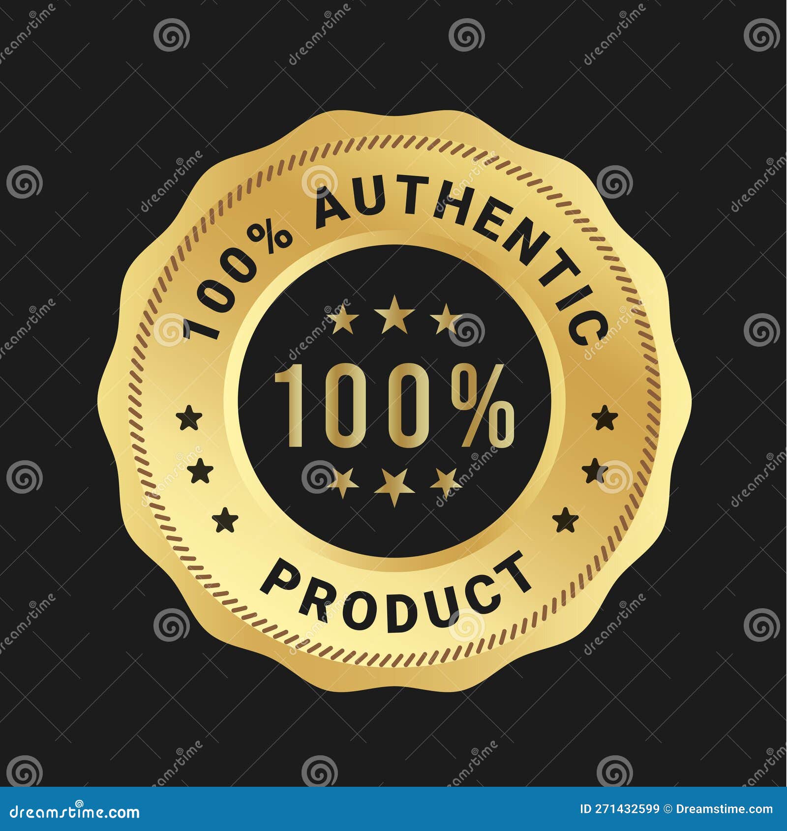 Authentic Product Label, 100 Percent Authentic Product Vector Logo ...