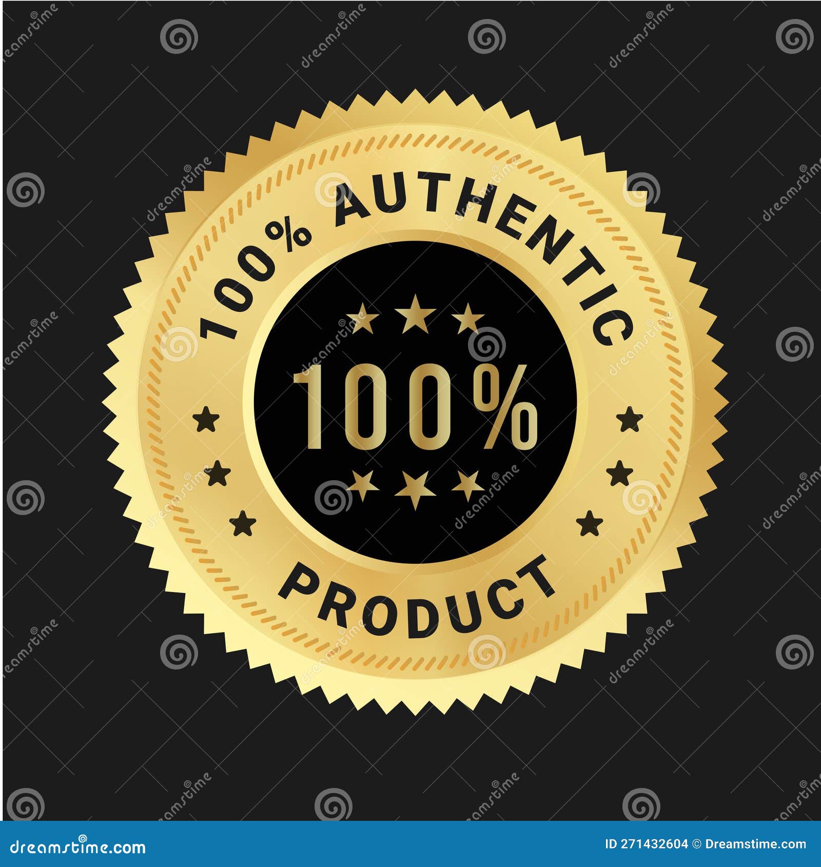 Authentic Product Label, 100 Percent Authentic Product Vector Logo ...