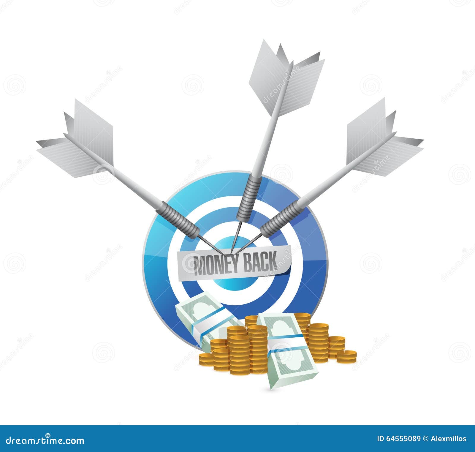Money Back Blue Target Illustration Stock Illustration - Illustration ...