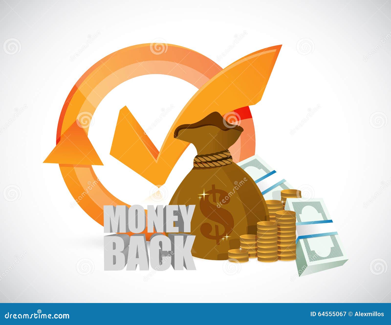 Money Back Check Mark Cycle Stock Illustration - Illustration of ...