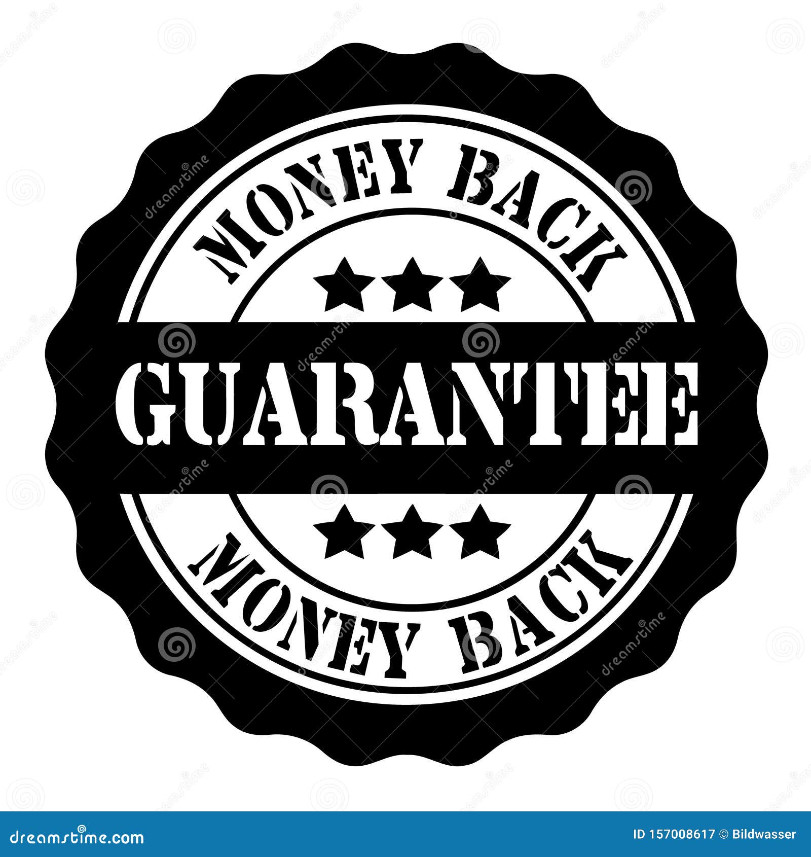 Money Back Guarantee Badge Stamp. Stock Vector - Illustration of gold ...