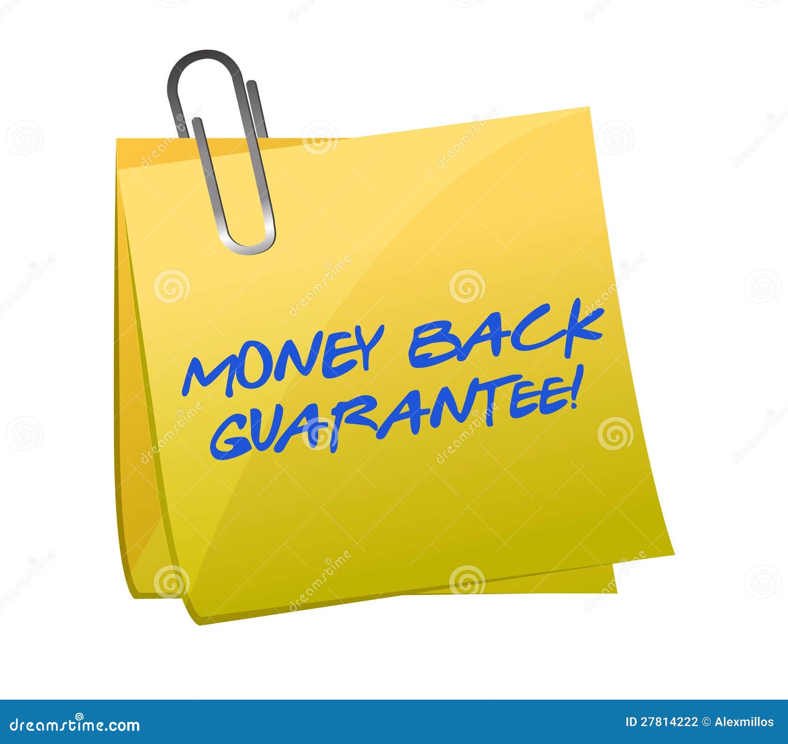 Money Back Guarantee Post it Stock Illustration - Illustration of ...