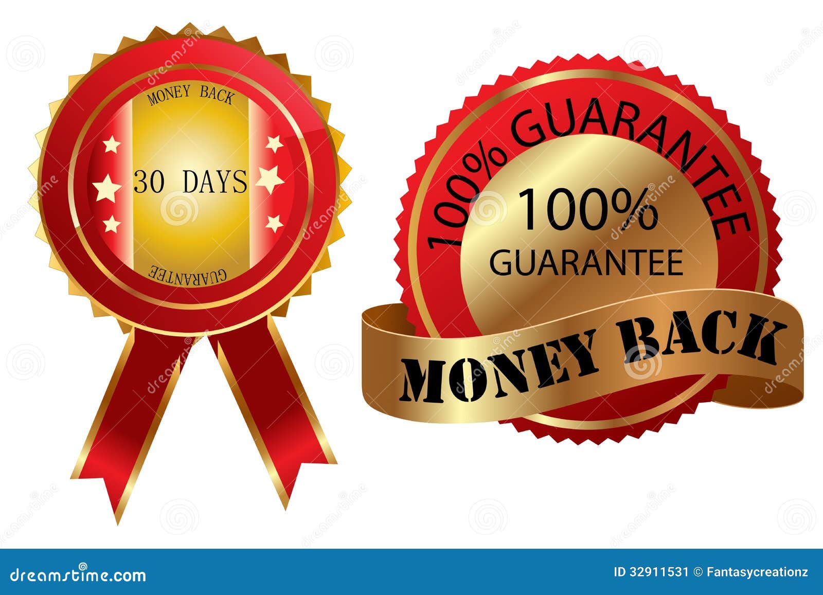 Money back guarantee stock vector. Illustration of isolated - 32911531