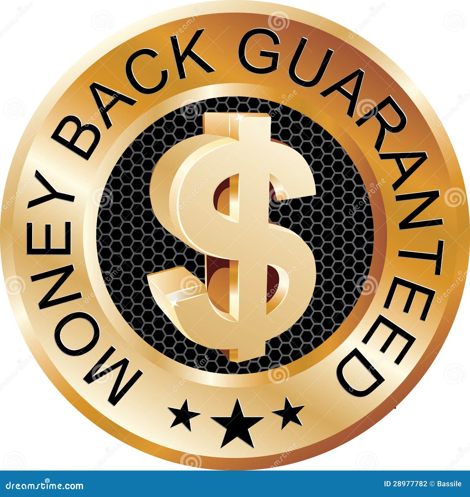 Money Back Guaranteed Gold stock vector. Illustration of money - 28977782