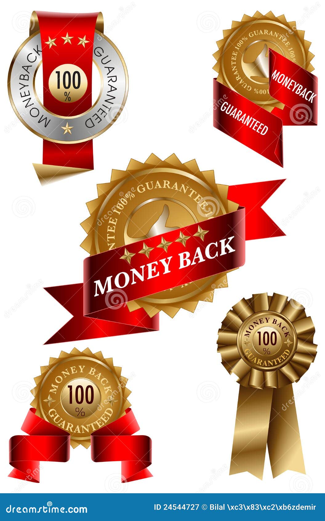 Money Back Label Set stock vector. Illustration of circle - 24544727