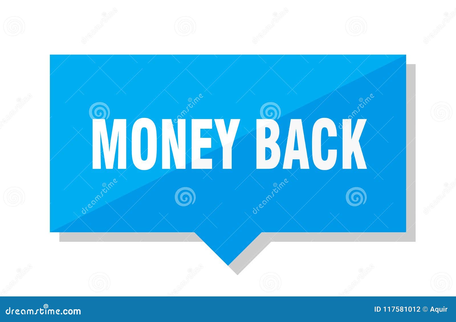 Money back price tag stock vector. Illustration of speak - 117581012
