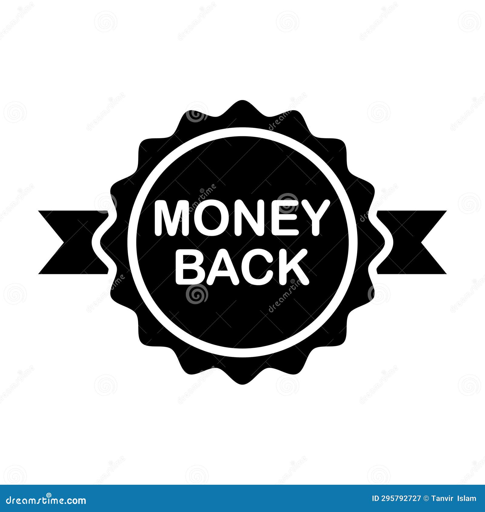 Money Back Tag Icon stock illustration. Illustration of design - 295792727