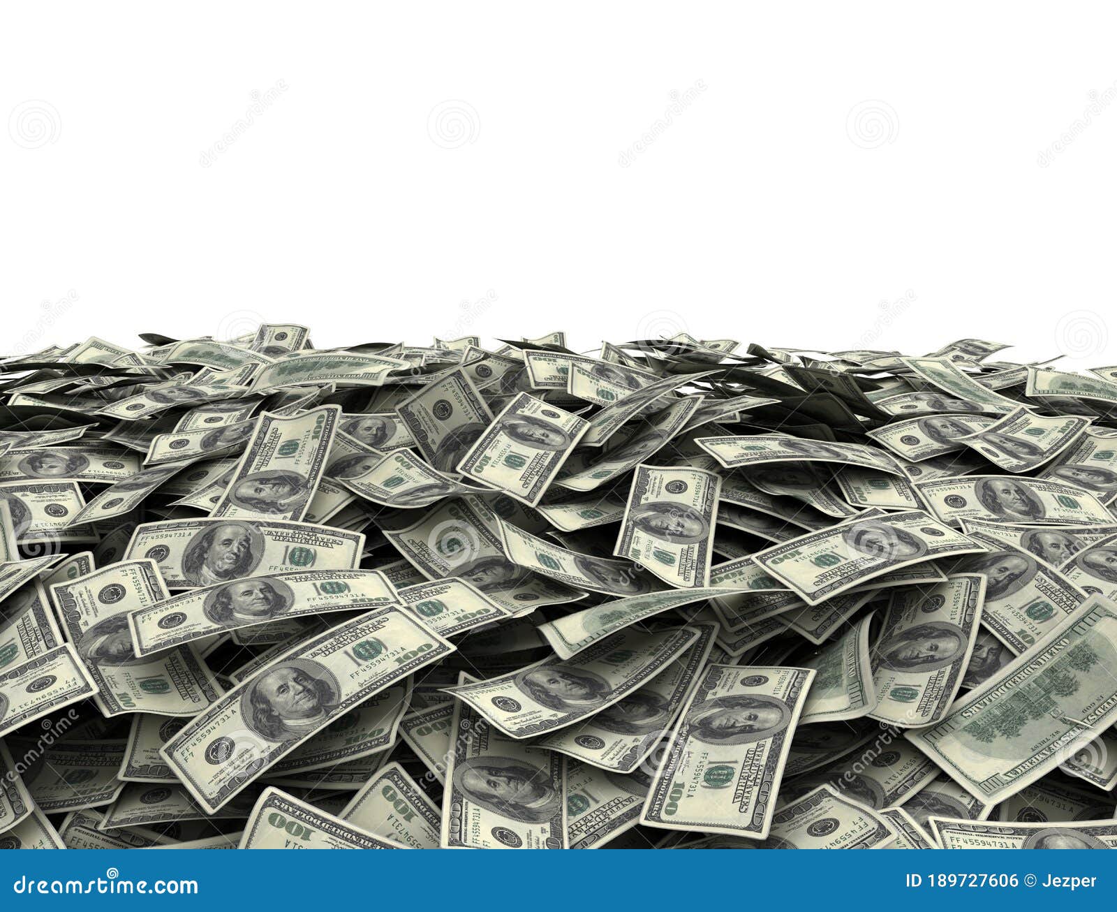 Money Background Us Dollars Isolated on White Stock Illustration ...
