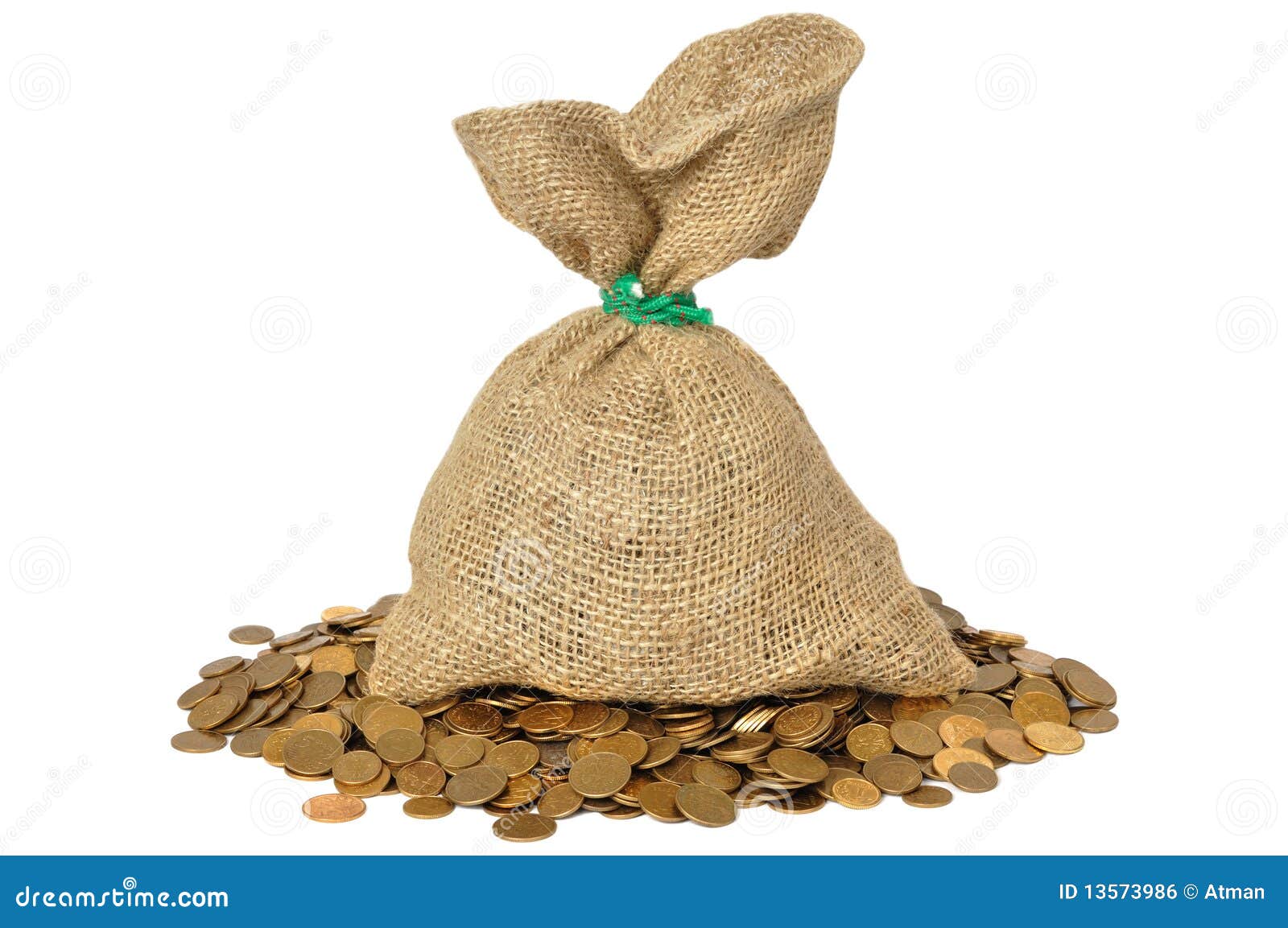 Money Bag stock photo. Image of isolated, white, cash - 13573986