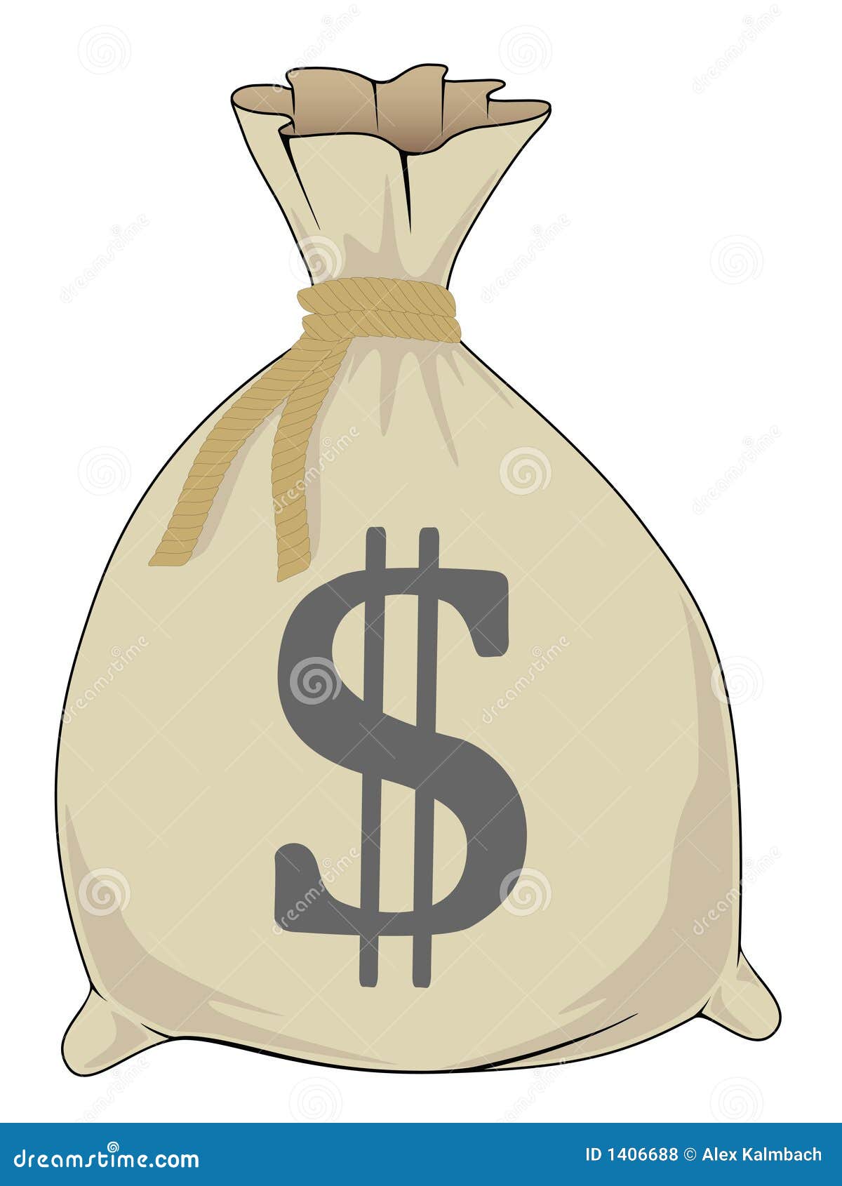 Money bag stock vector. Illustration of moneybag, cash - 1406688