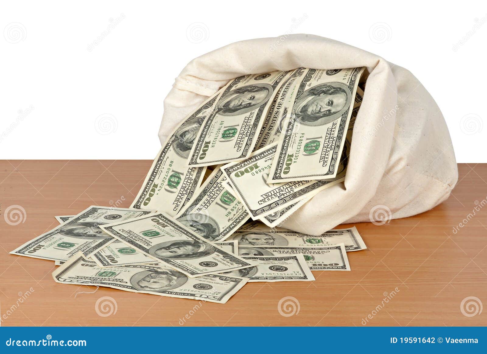 Money bag stock photo. Image of currency, note, white - 19591642