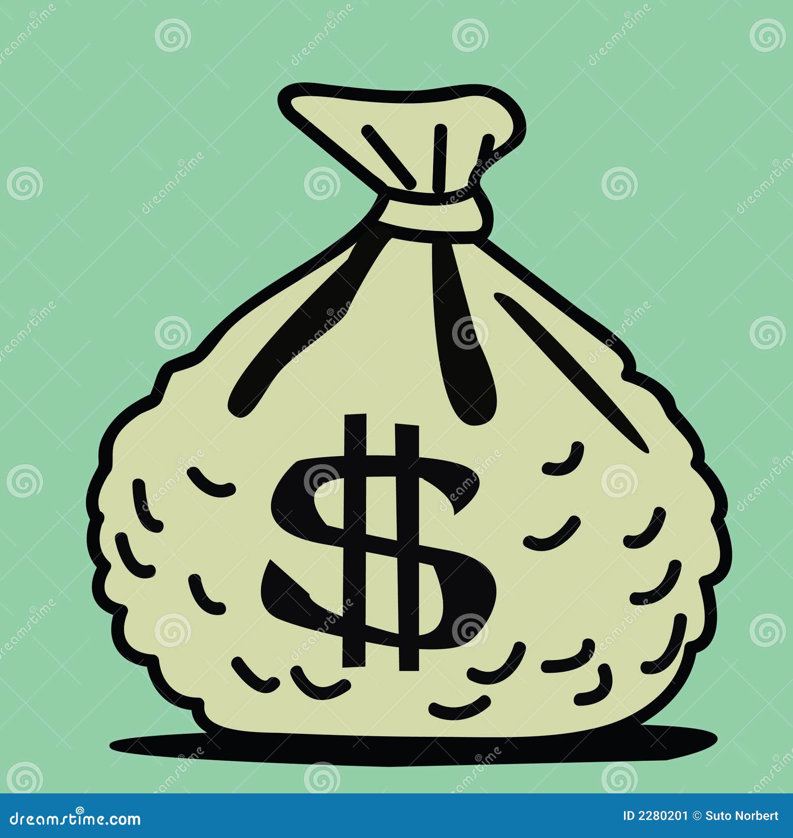 Money bag stock vector. Illustration of coin, funds, flow - 2280201