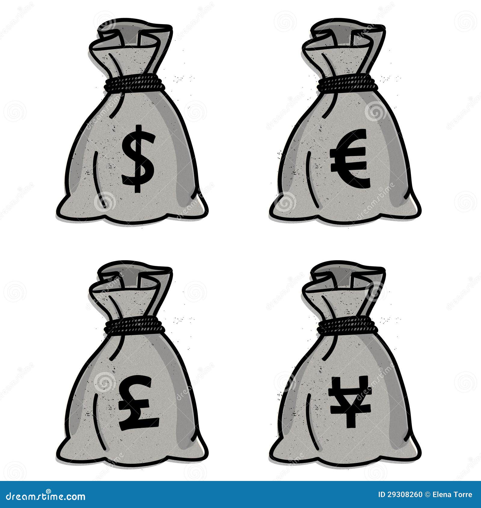 Money bag - vector set stock vector. Illustration of banking - 29308260