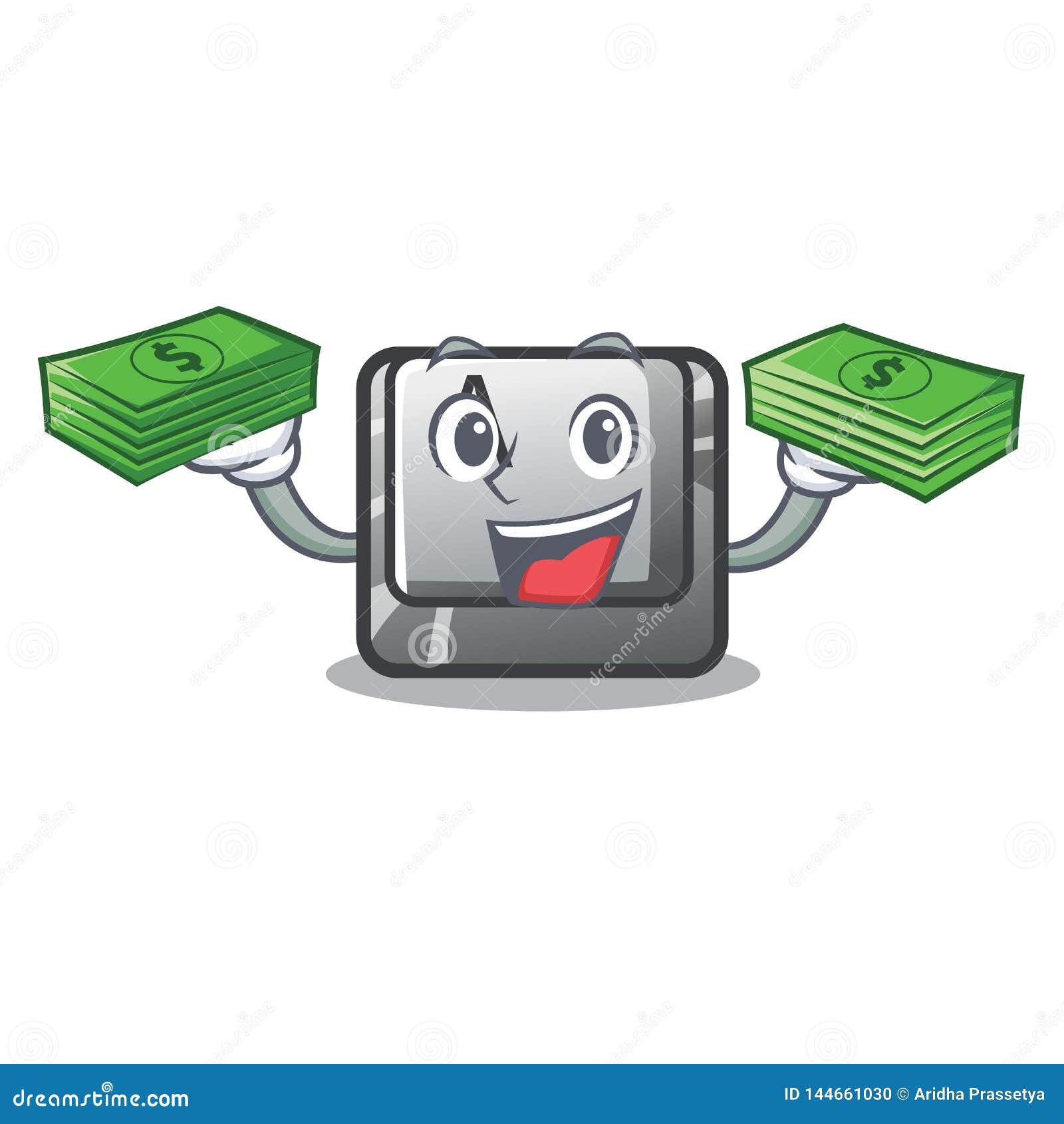 With Money Bag Button a on a Character Komputer Stock Vector ...