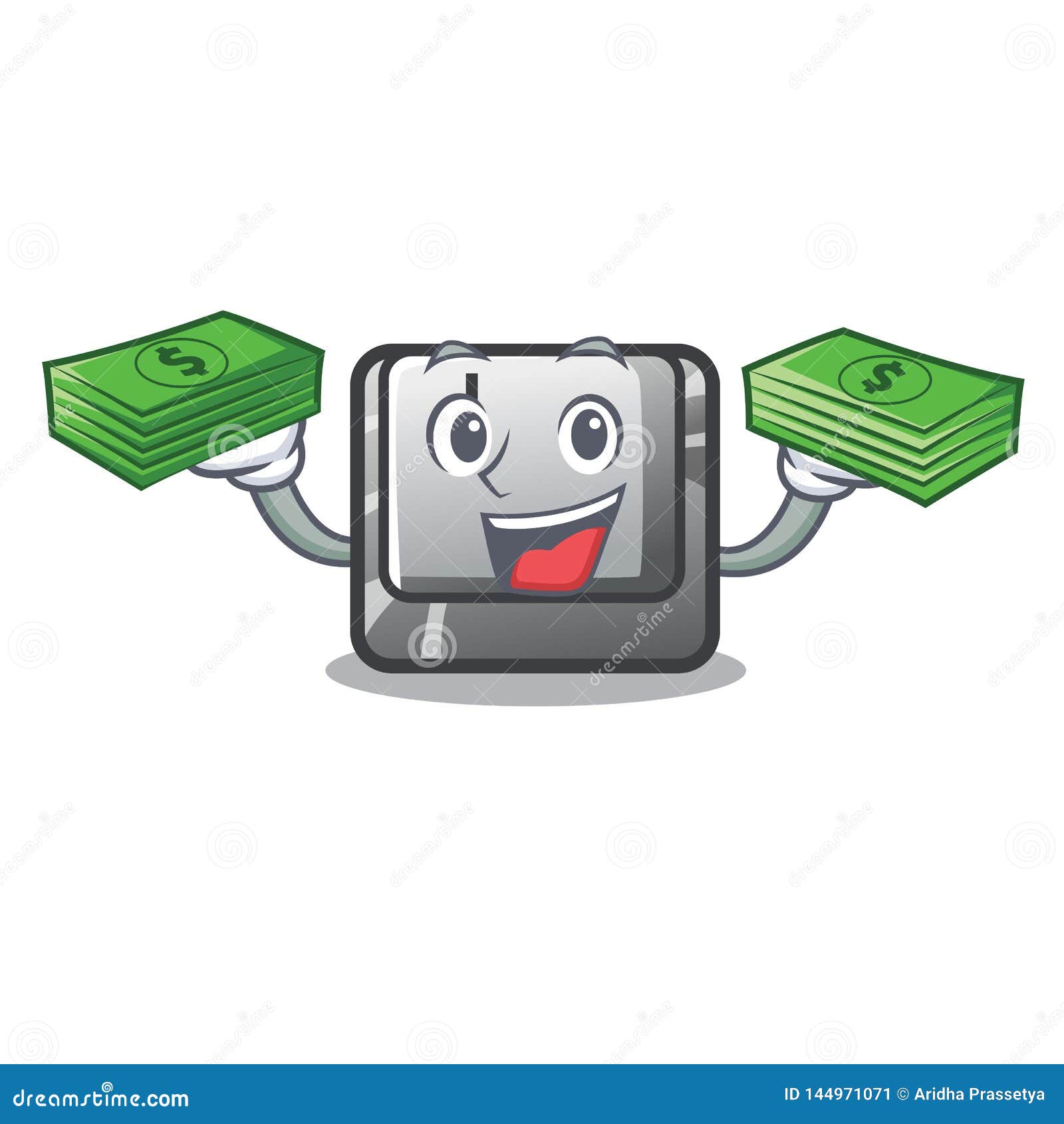 With Money Bag Button I in the Cartoon Game Stock Vector - Illustration ...