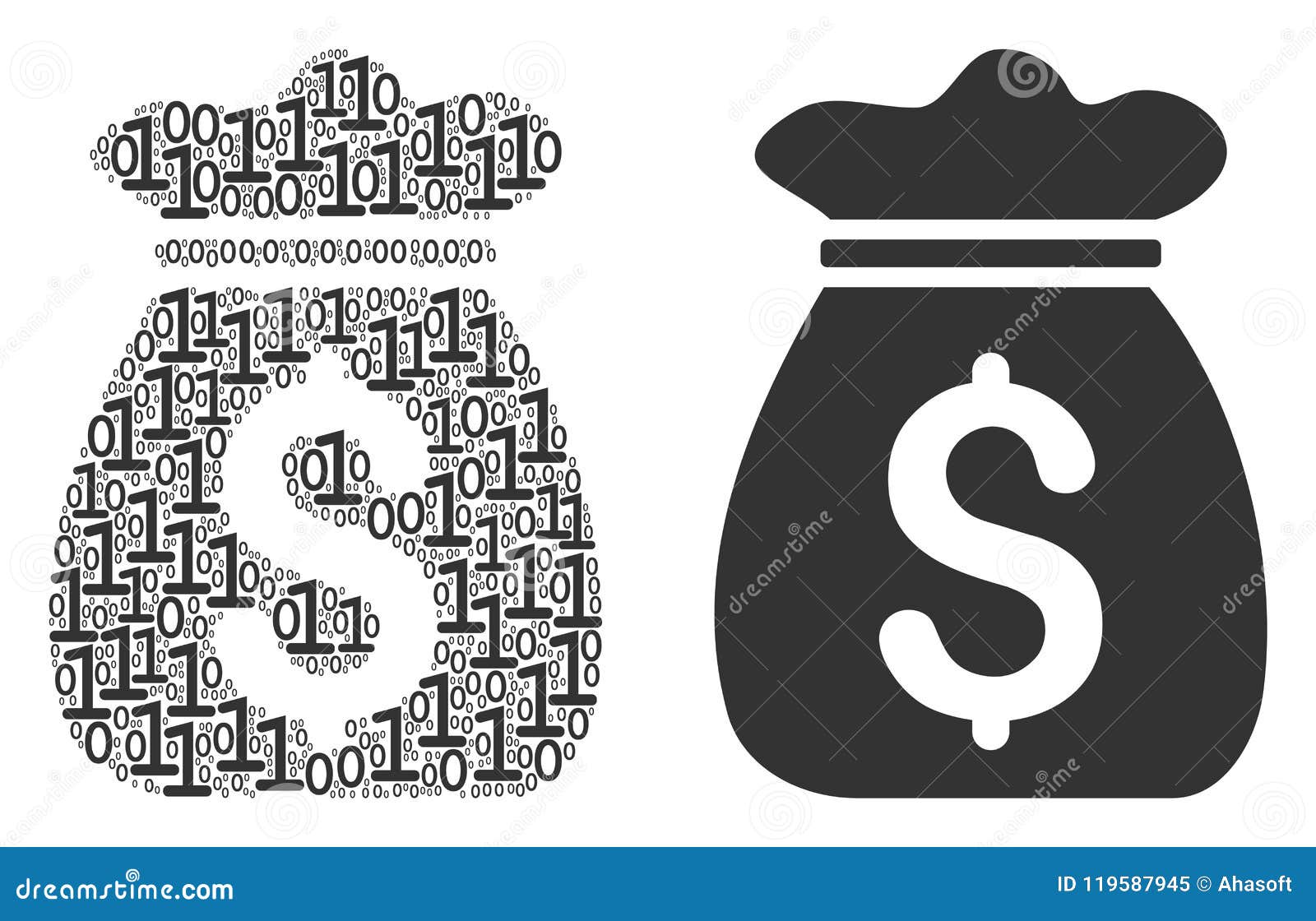Money Bag Composition of Binary Digits Stock Vector - Illustration of ... Money Bag Composition of Binary Digits Stock Vector - Illustration of ...