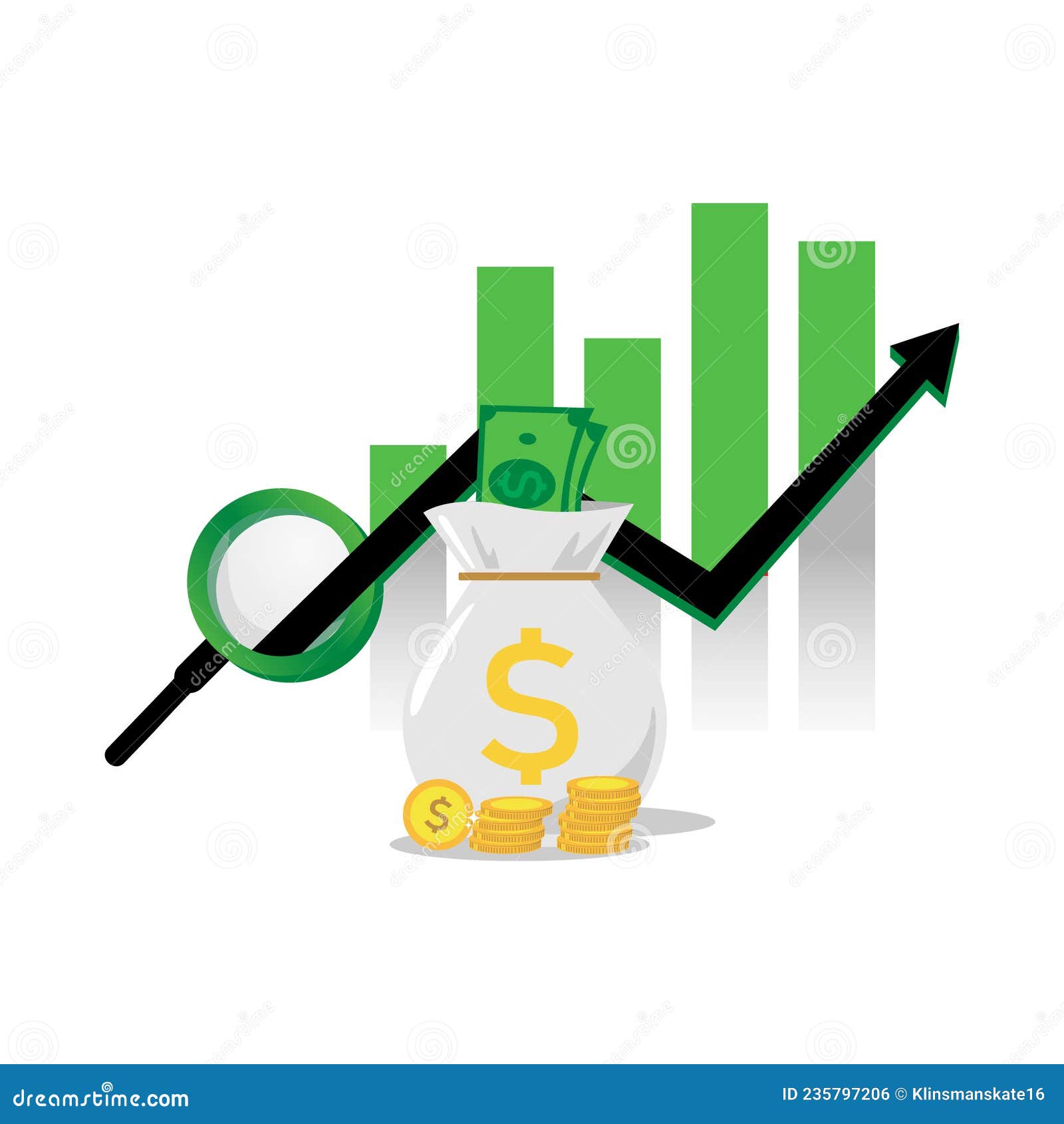 Money Bag with Data Management Design Background Stock Vector ...