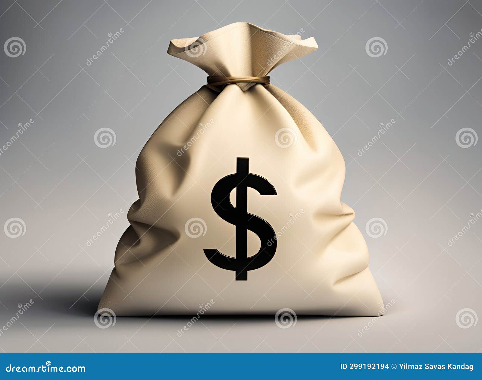 Money Bag with Dollar Sign. 3D Illustration Stock Illustration ...