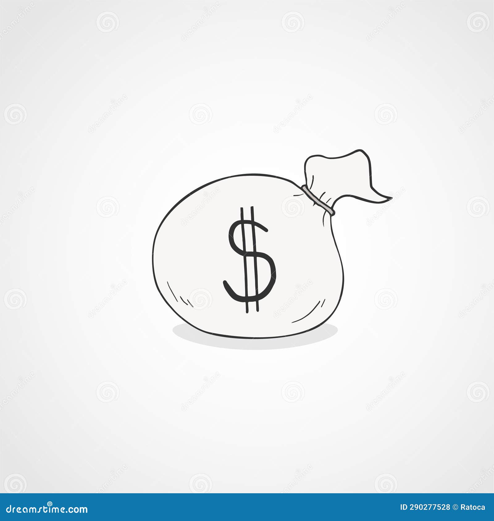 Money bag hand draw style stock illustration. Illustration of debt ...