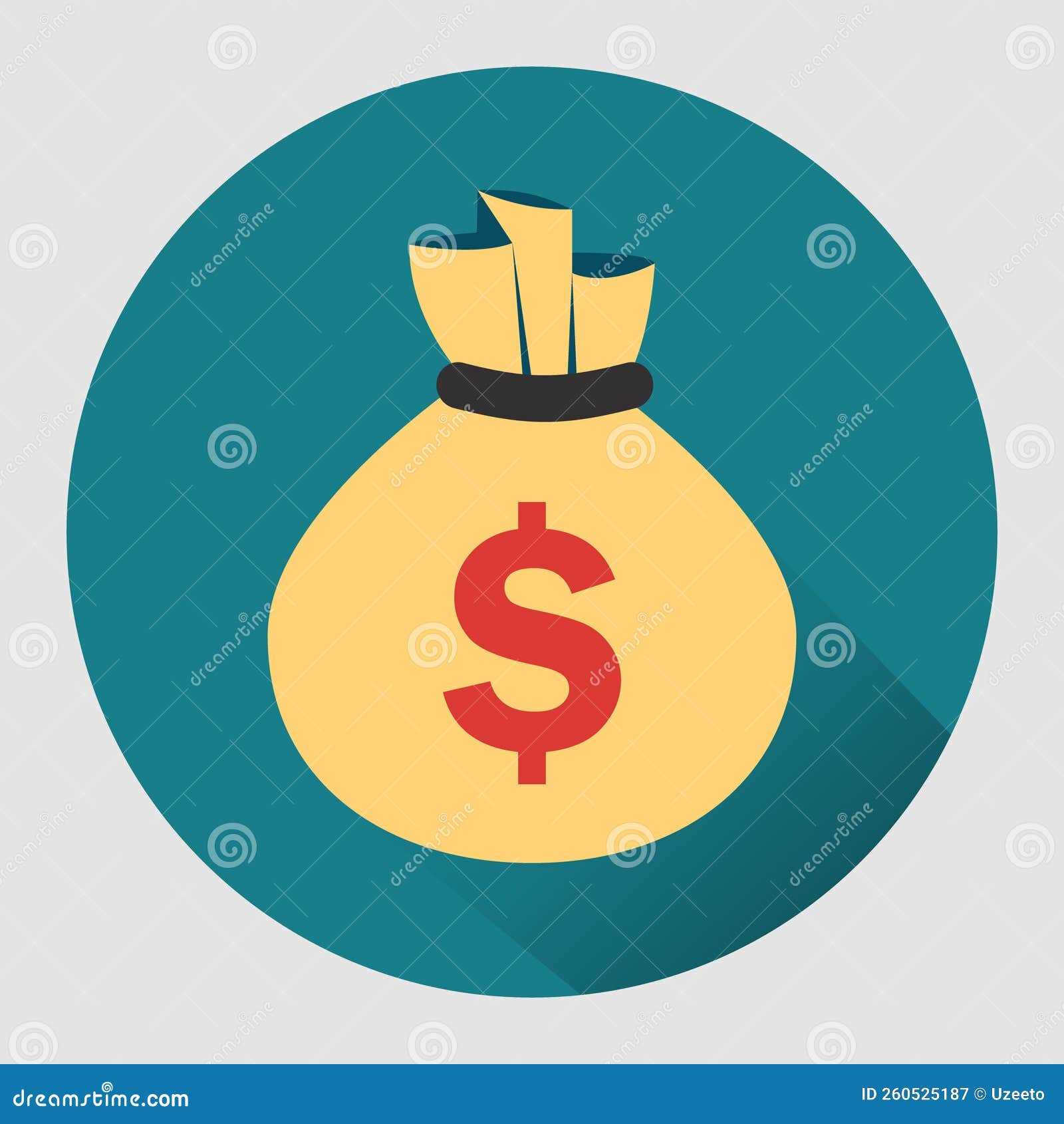 Money Bag Icon with Shadow.vector Illustration Stock Vector ...