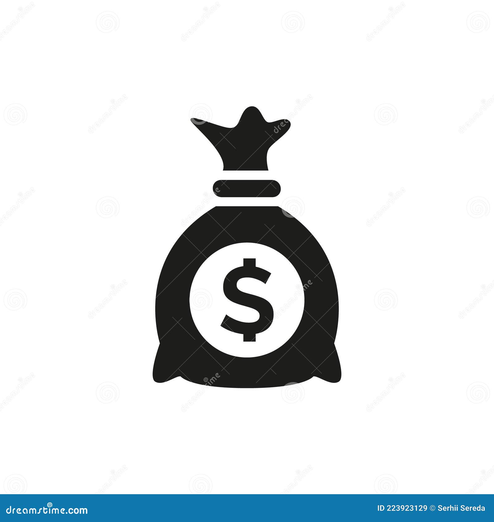 Money Bag Icon on White Background Stock Vector - Illustration of icon ...