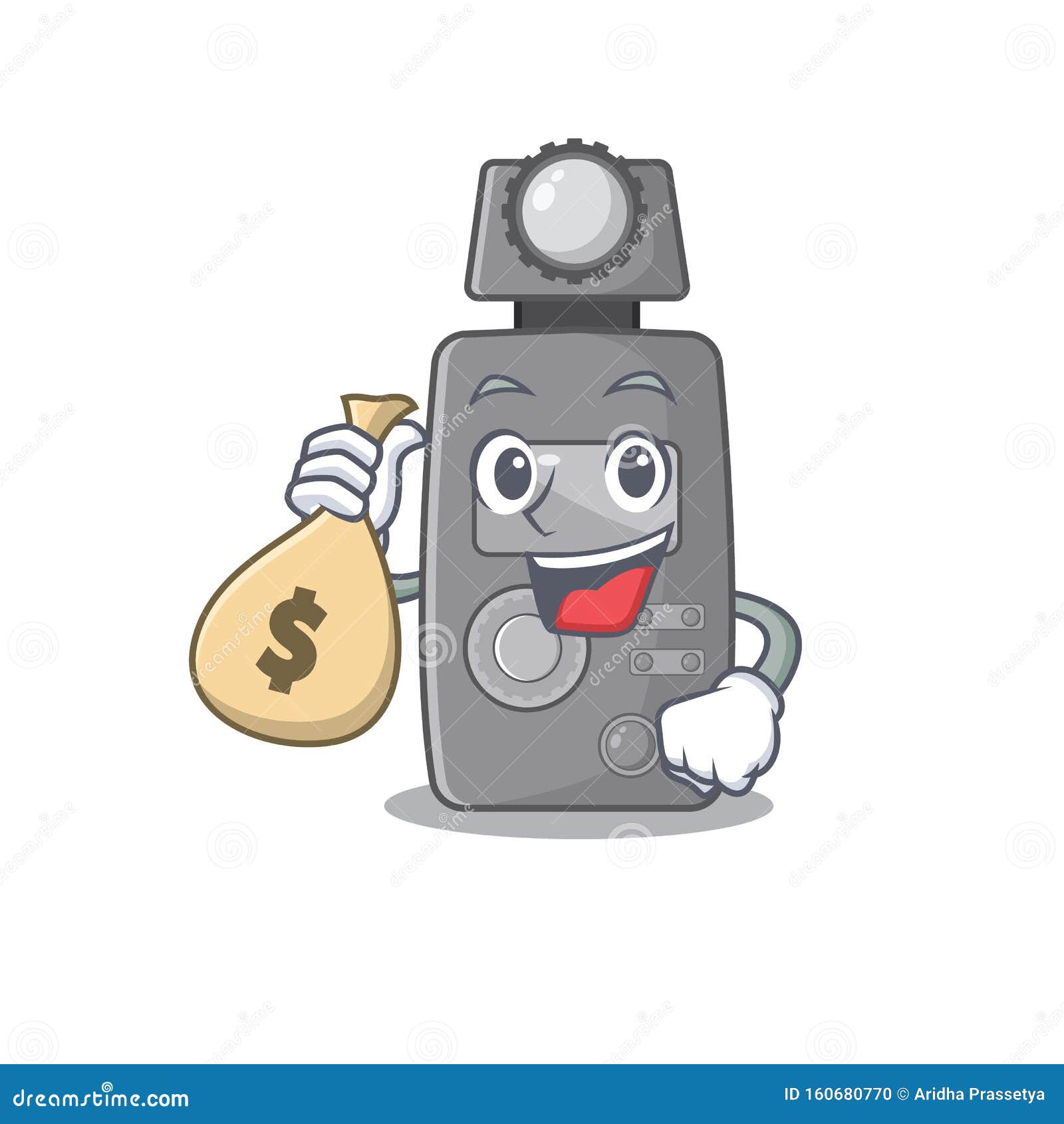 With Money Bag Light Meter Character the Shape Mascot Stock Vector ...