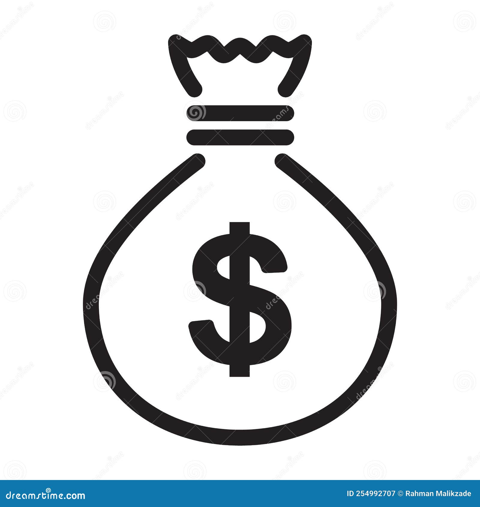 Money Bag Line Icon. Sack of Money Outline Vector Illustration Stock ...