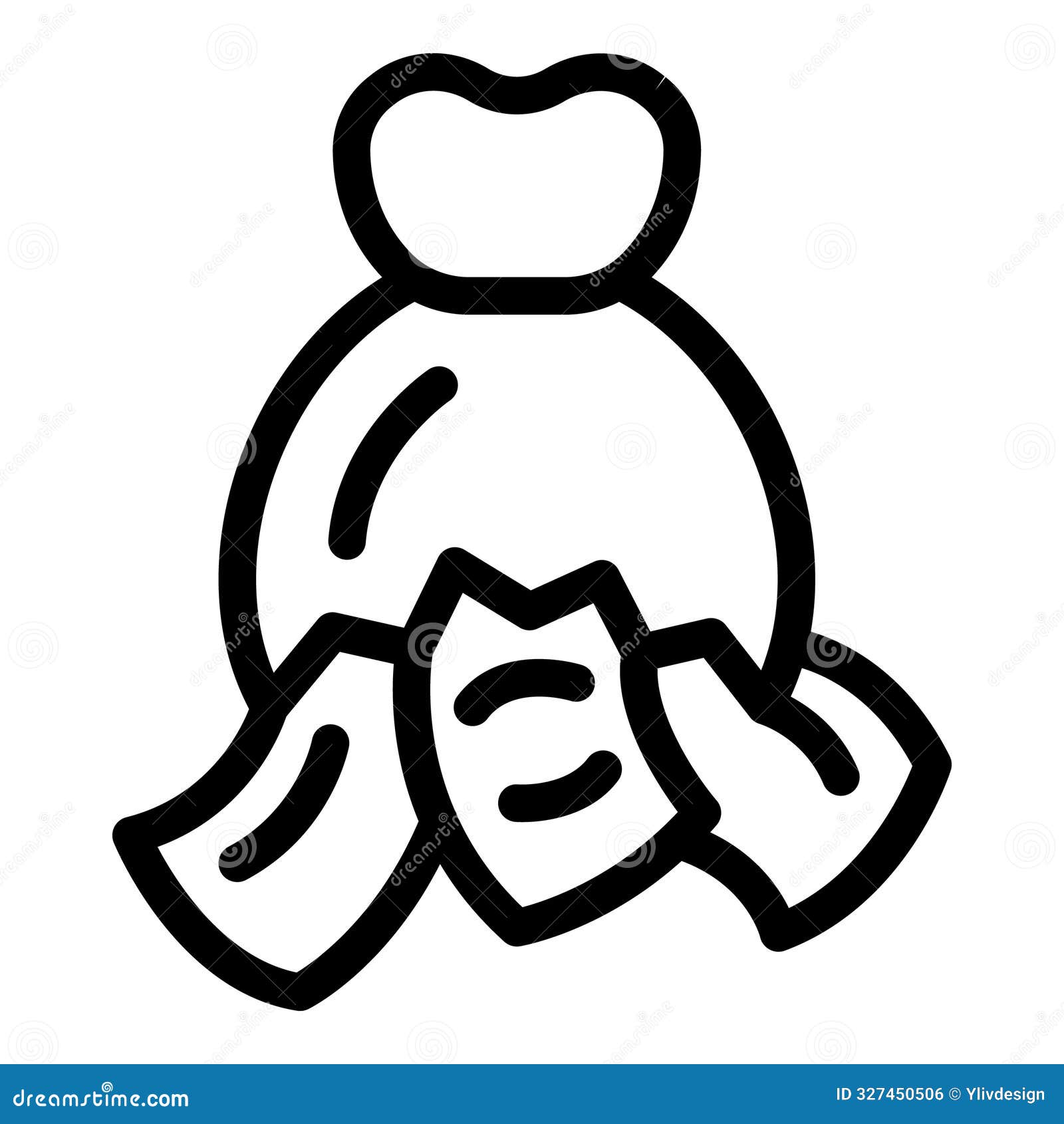 Money Bag Ripping Open Showing Empty Inside with Torn Bills Coming Out ...