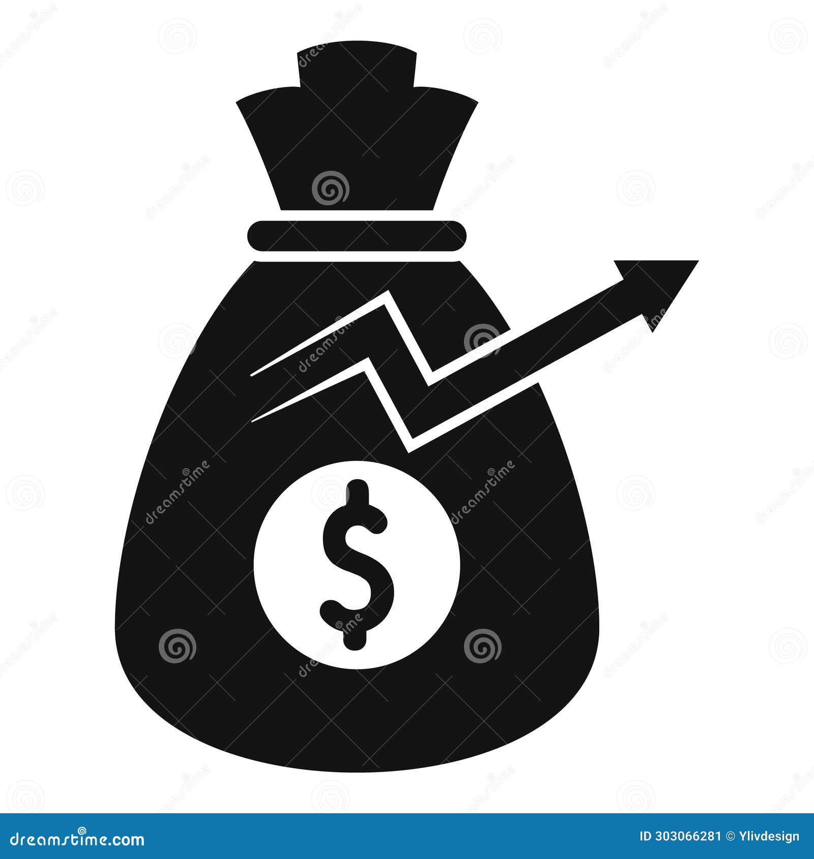 Money Bag Rise Icon Simple Vector. Service Benefit Stock Illustration ...
