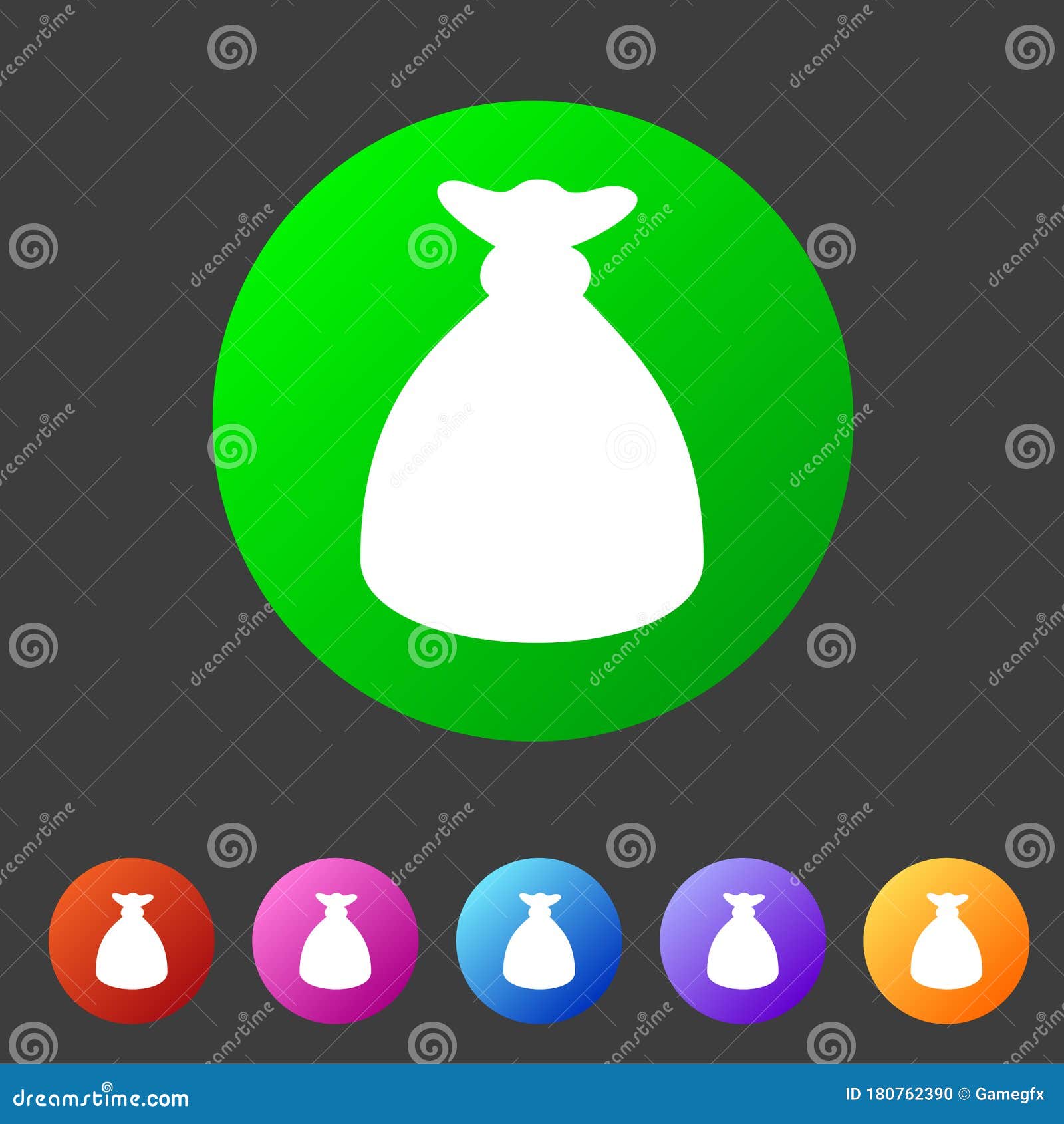 Money Bag Sack Icon Flat Web Sign Symbol Logo Label Stock Vector ...