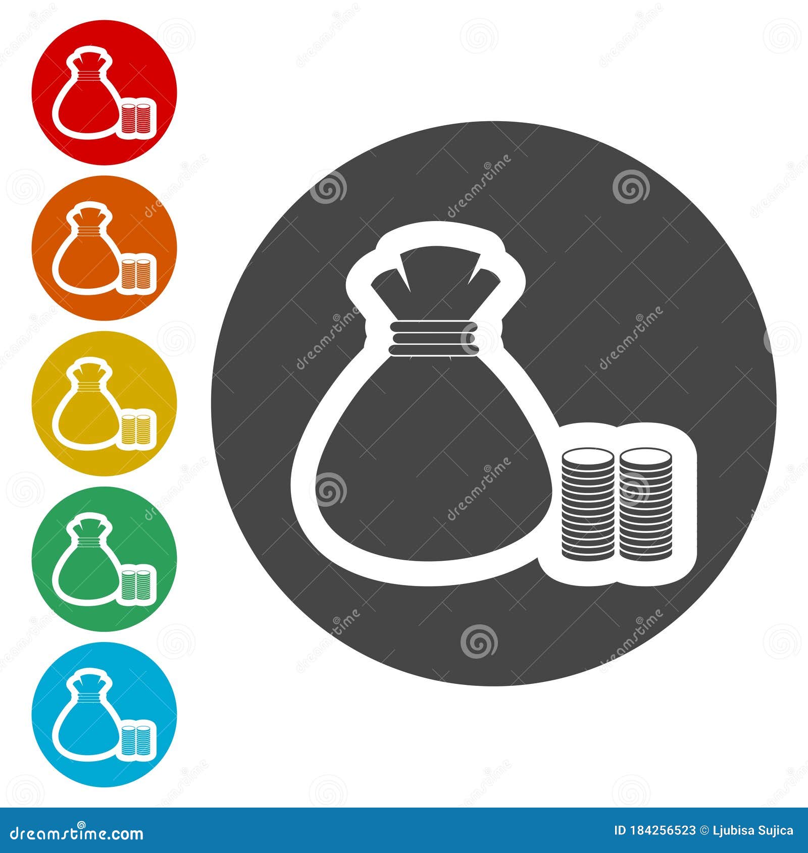 Money bag sign icon stock vector. Illustration of price - 184256523