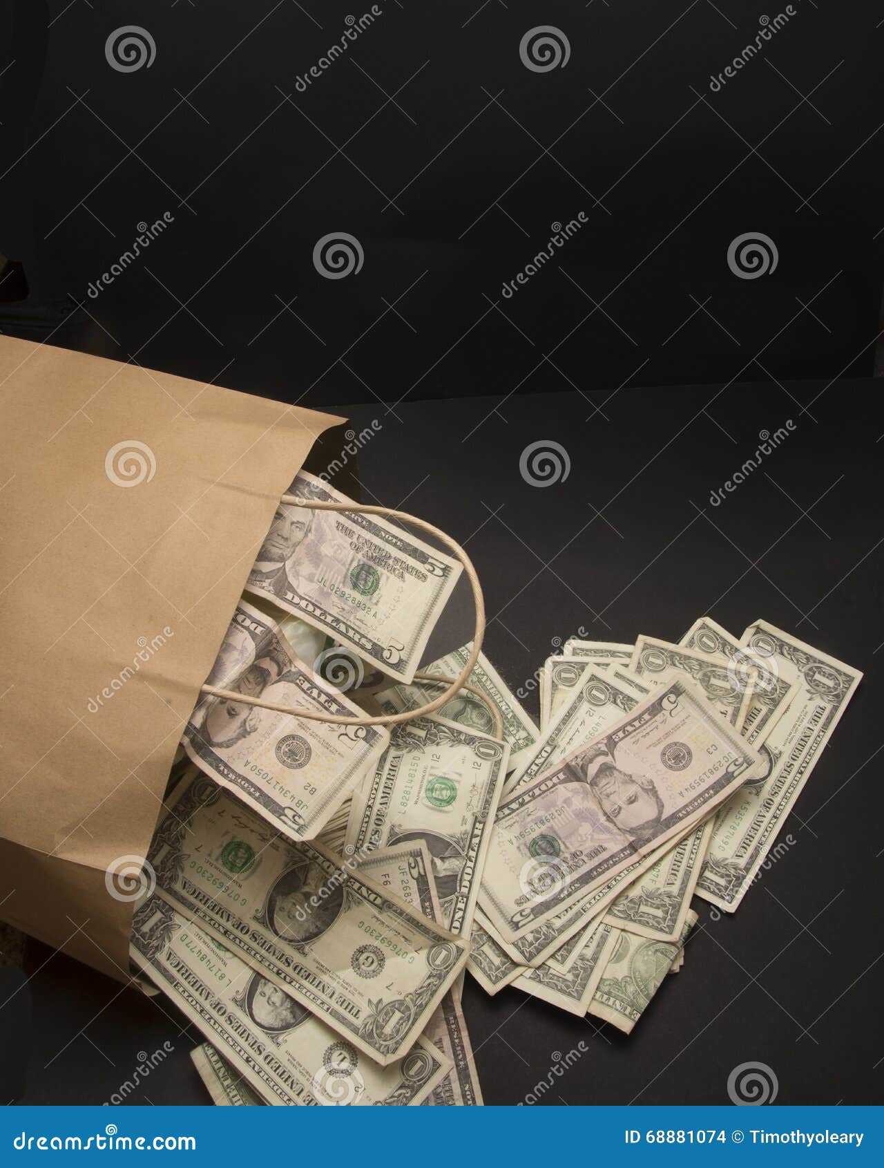 Money Bag stock photo. Image of dollar, sack, paper, abundance - 68881074