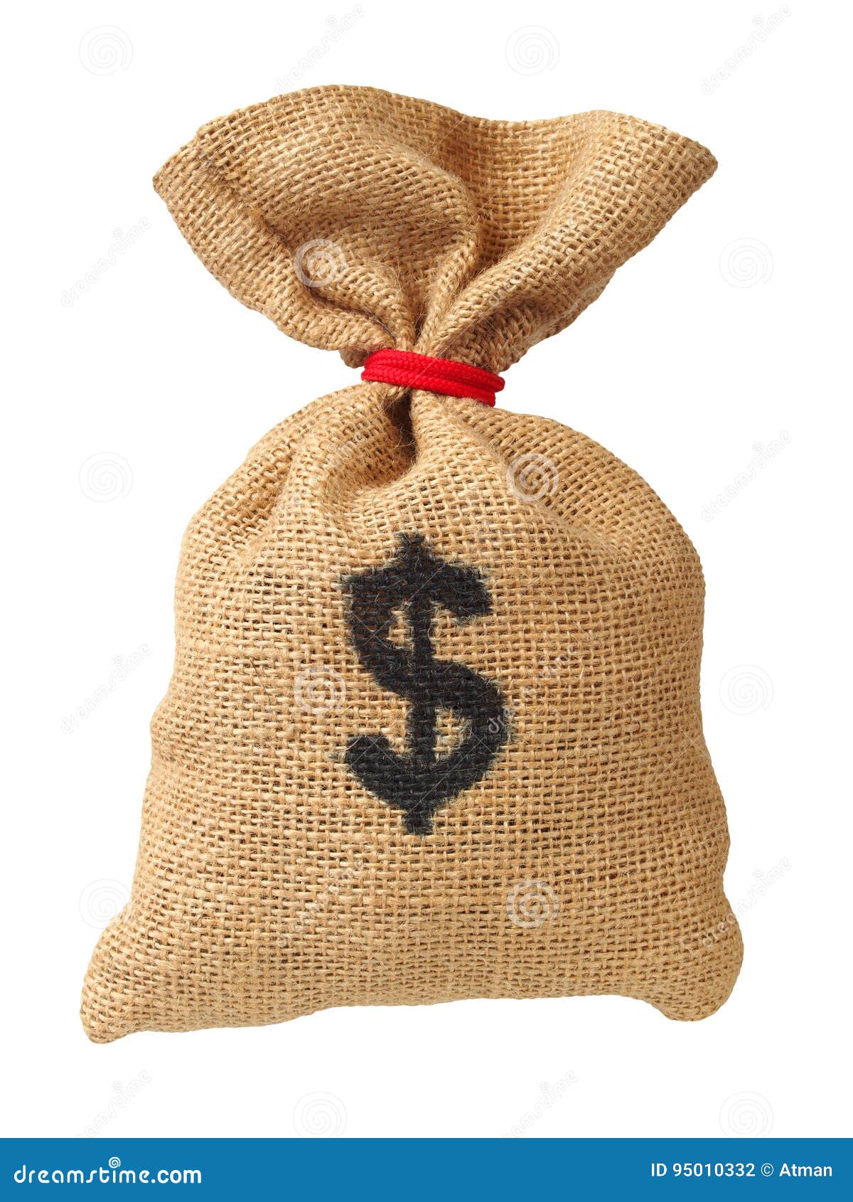 Money bag on white stock photo. Image of dollars, savings - 95010332