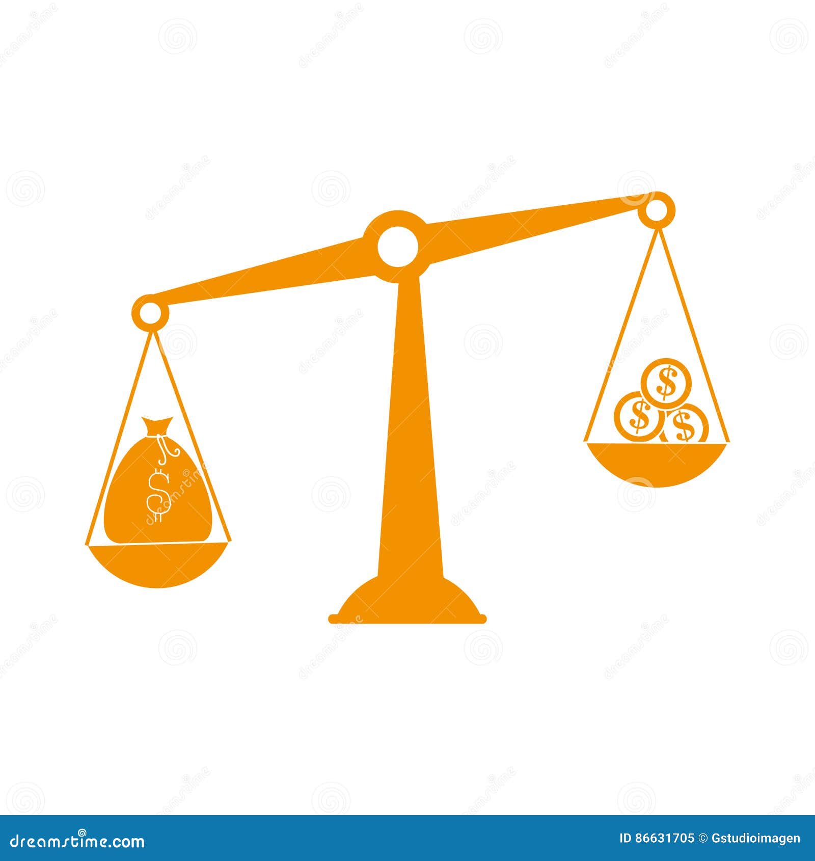 Money in balance icon stock vector. Illustration of risk - 86631705
