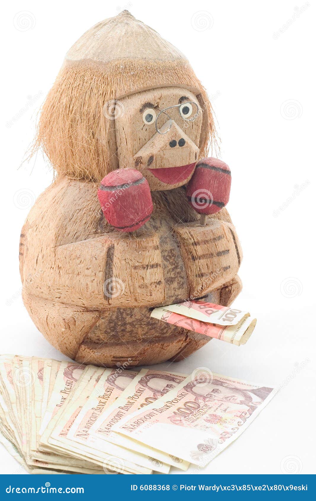 Money Bank and Banknotes stock photo. Image of cash, primate - 6088368