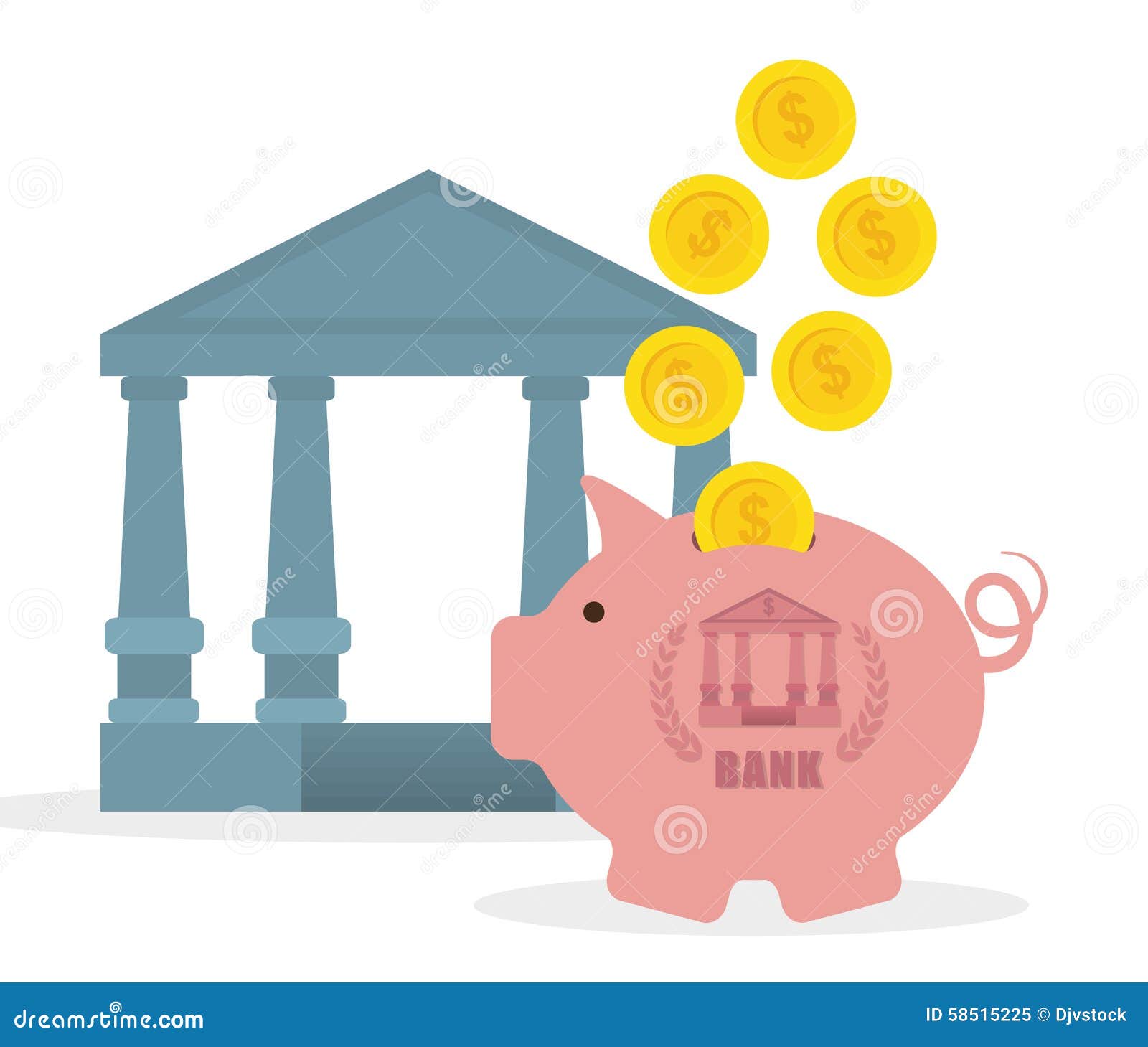 Money bank design. stock vector. Illustration of vector - 58515225