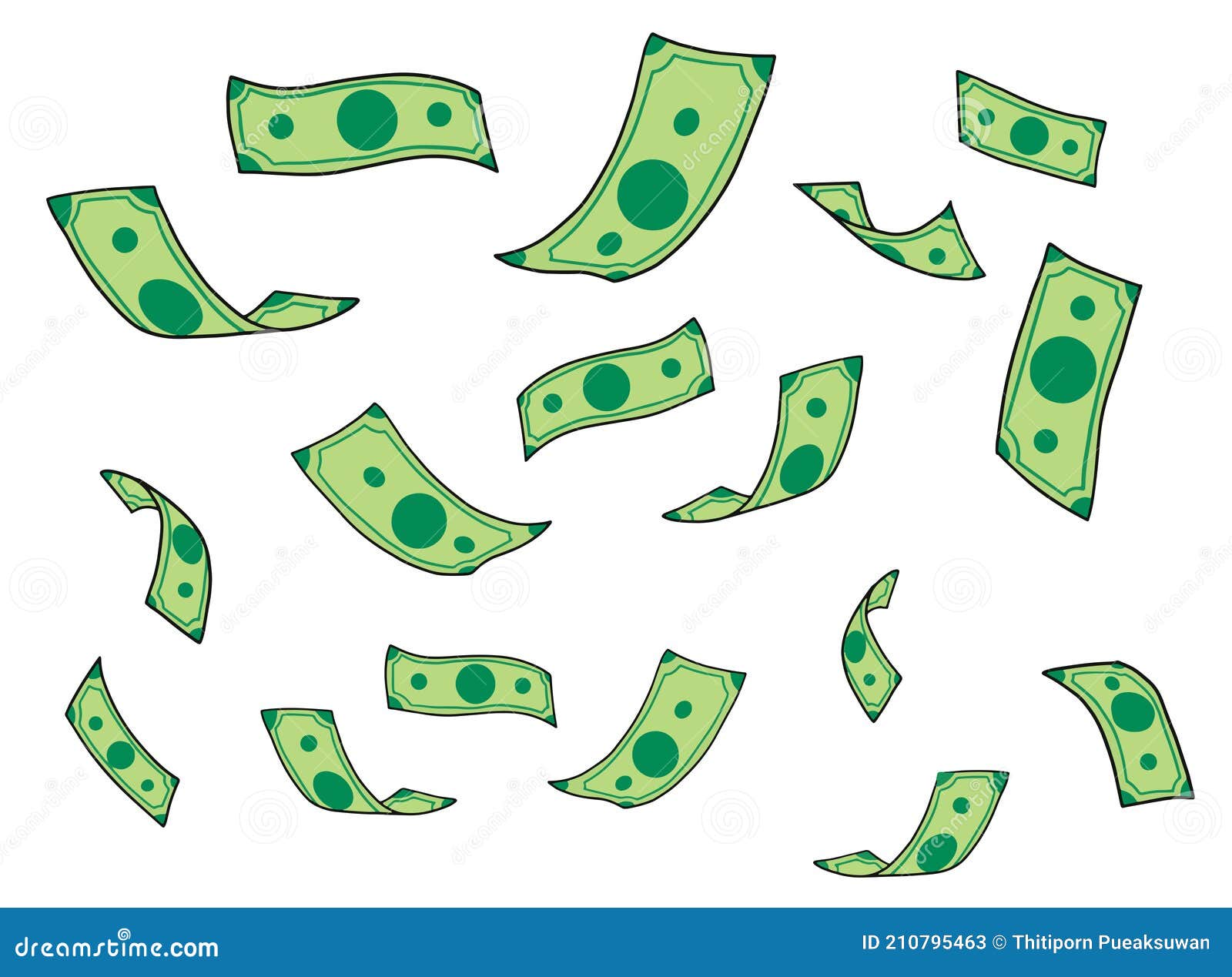 Money Bank Notes Falling Down Stock Vector - Illustration of economy ...