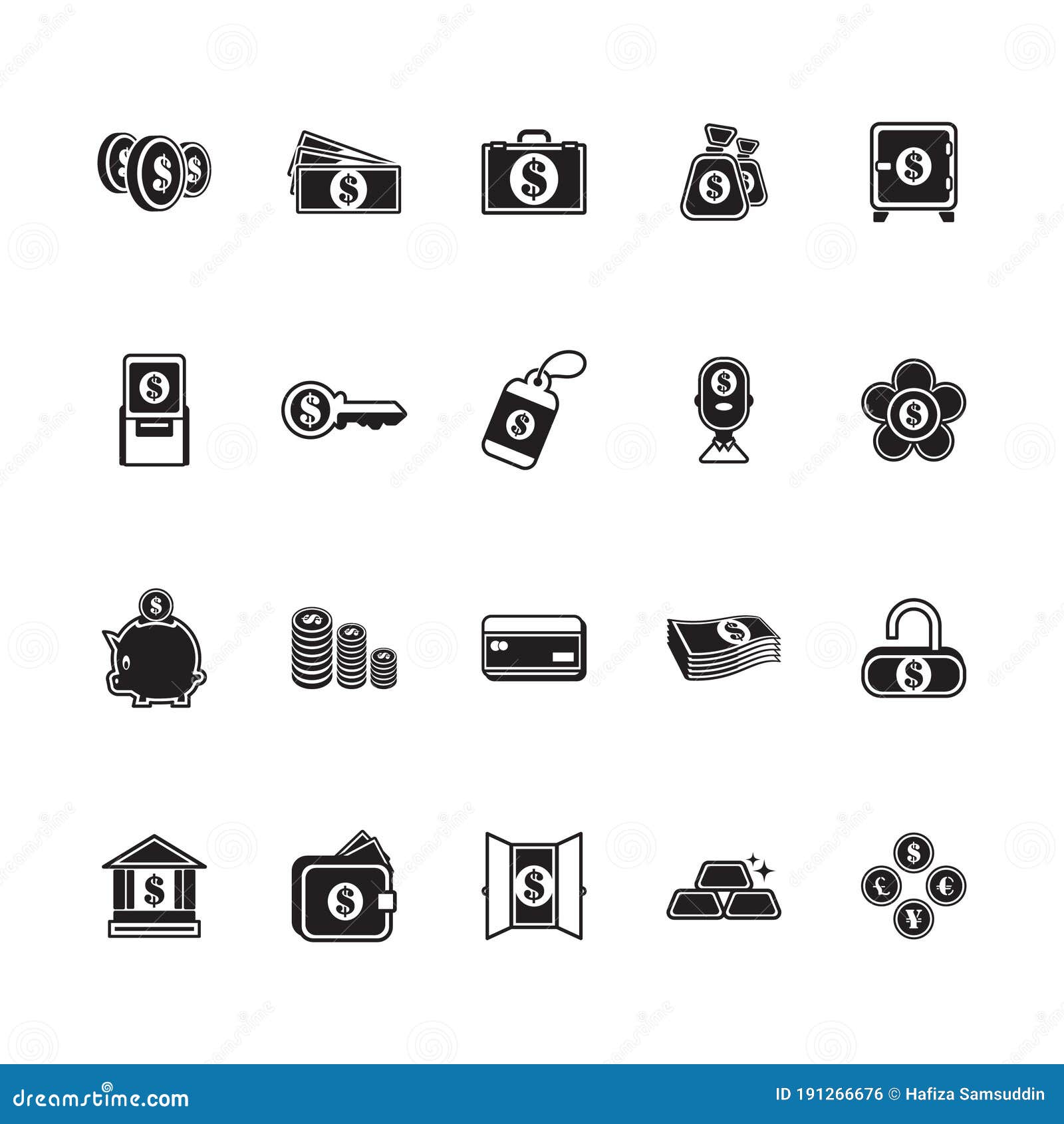 Money and Banking Icons. Vector Illustration Decorative Design Stock ...