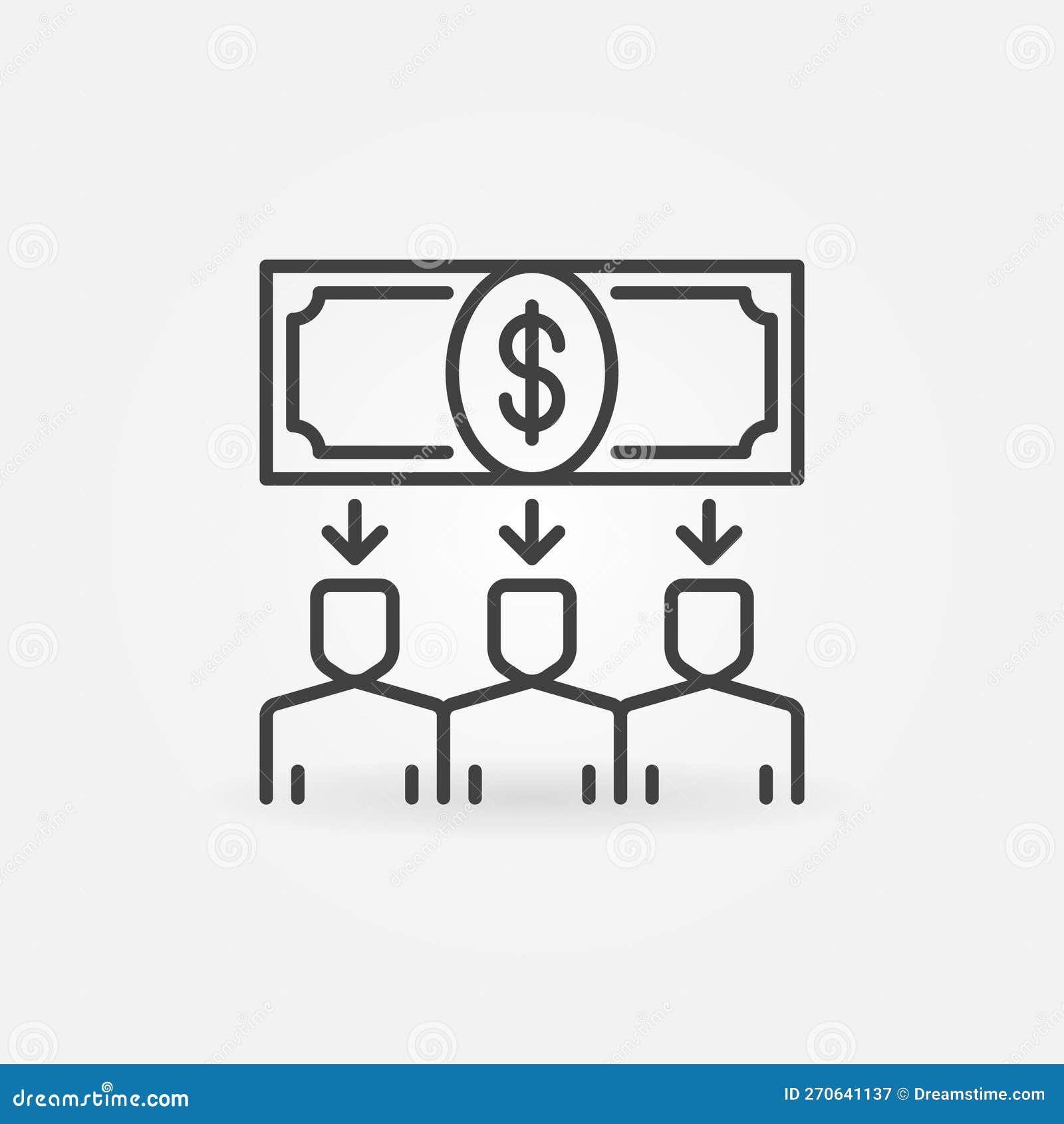 Money Banknote with People Vector Corruption Concept Linear Icon Stock ...