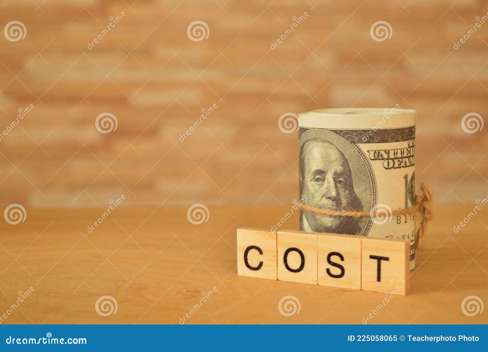 Money Banknote and Square Letters with Text COST Stock Image - Image of ...