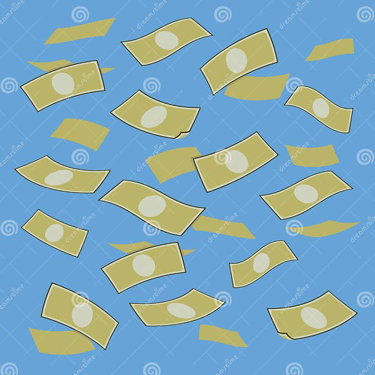 Money Banknotes Blowing in the Wind Background Stock Vector ...