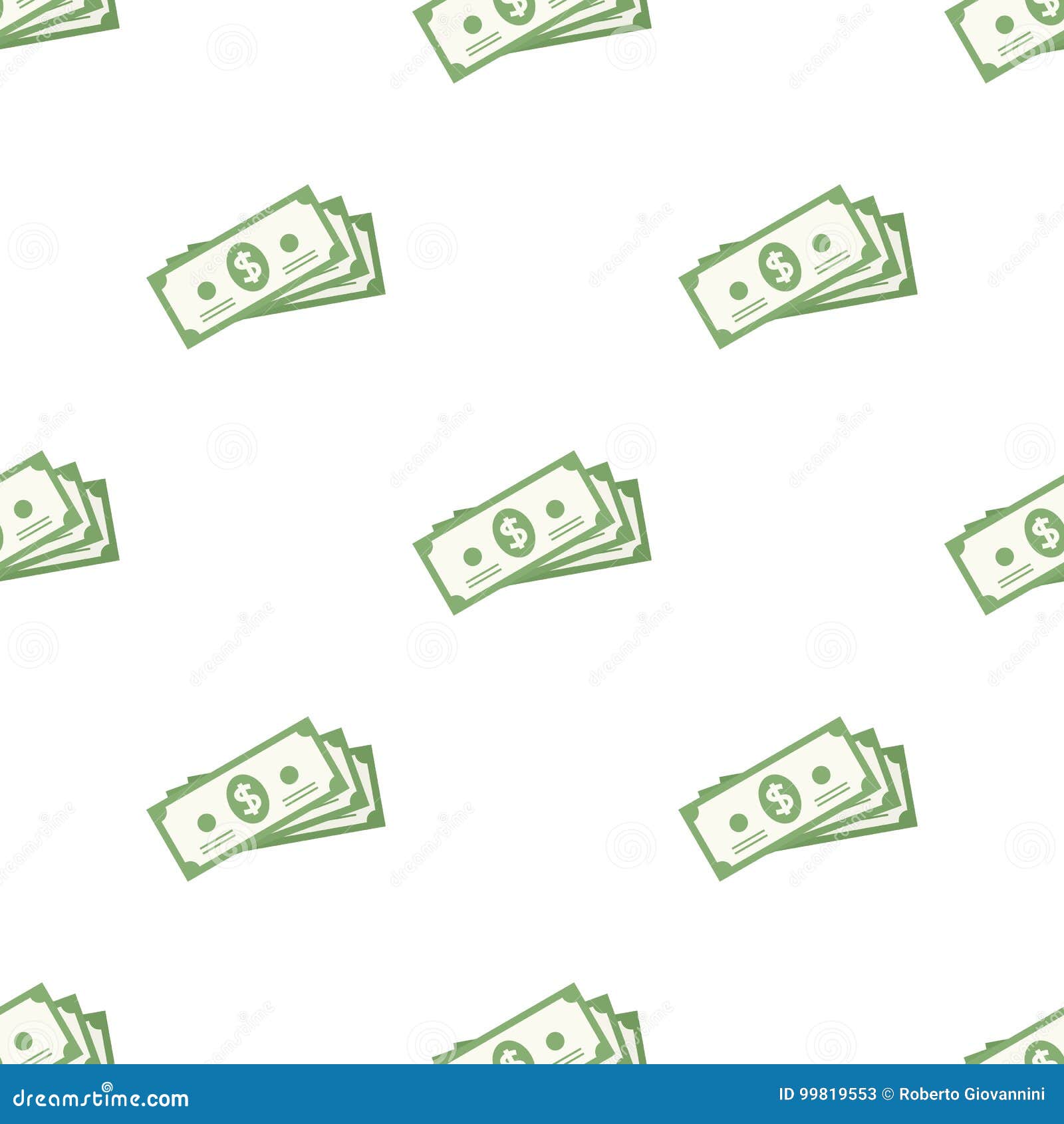 Money Banknotes Icon Seamless Pattern Stock Vector - Illustration of ...