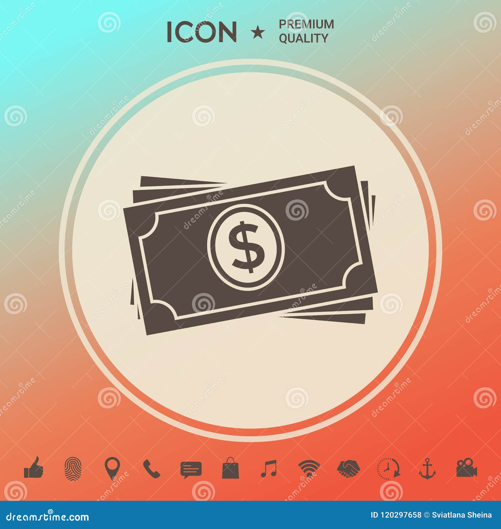 Money banknotes stack icon stock vector. Illustration of save - 120297658
