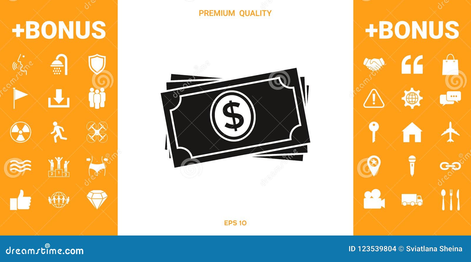 Money banknotes stack icon stock vector. Illustration of icon - 123539804