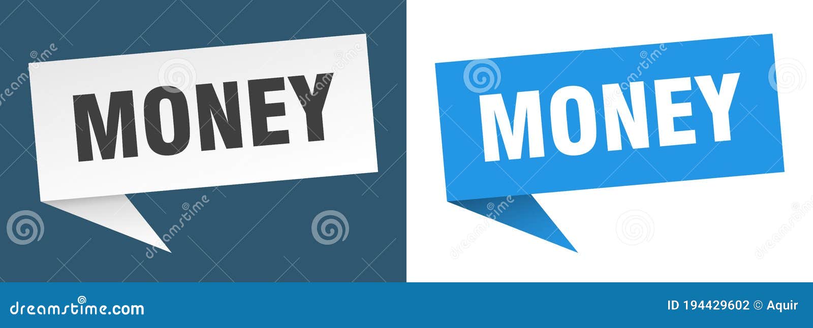 Money Banner. Money Speech Bubble Label Set Stock Vector - Illustration ...