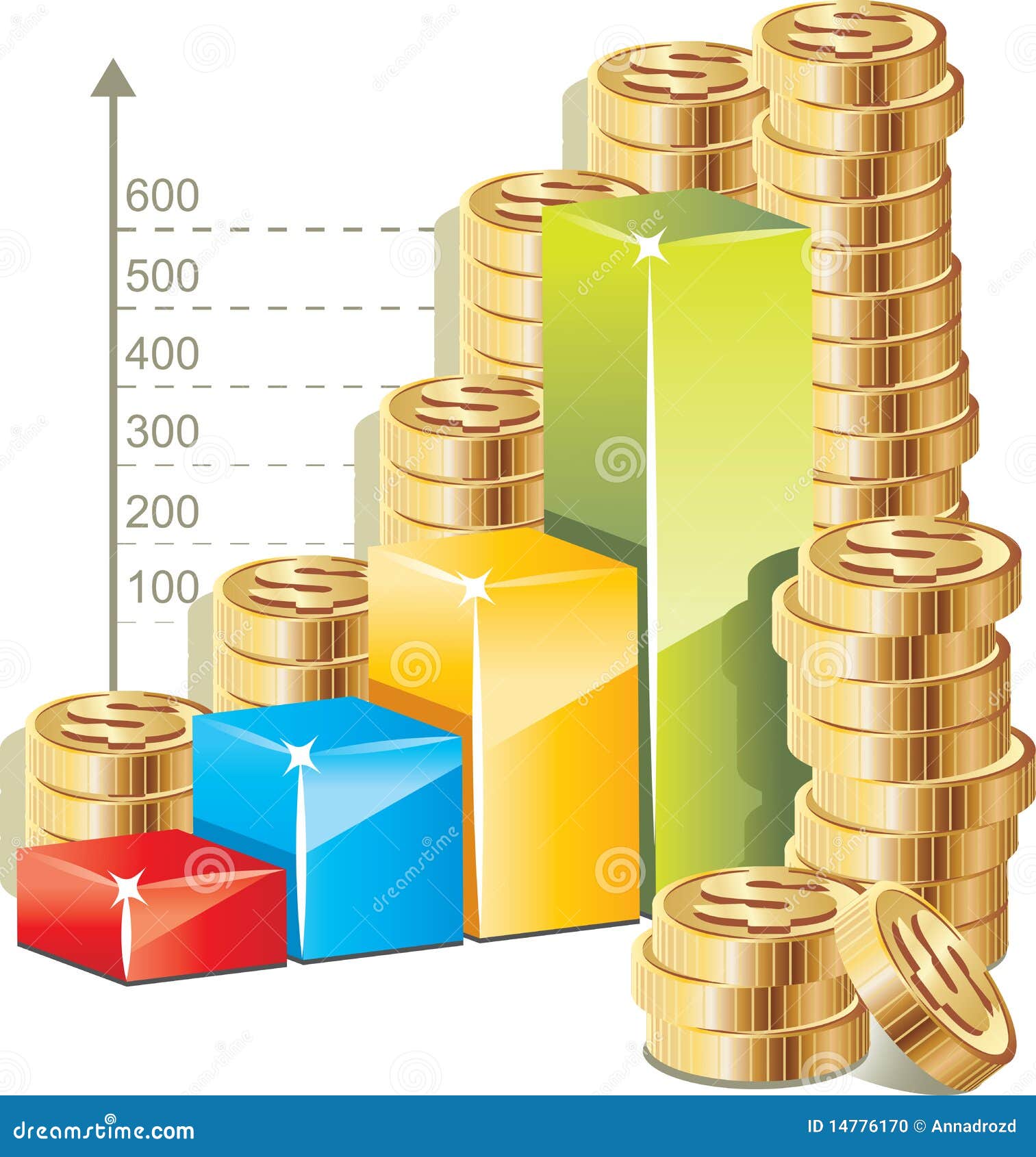 Money bar graph stock vector. Illustration of abundance - 14776170