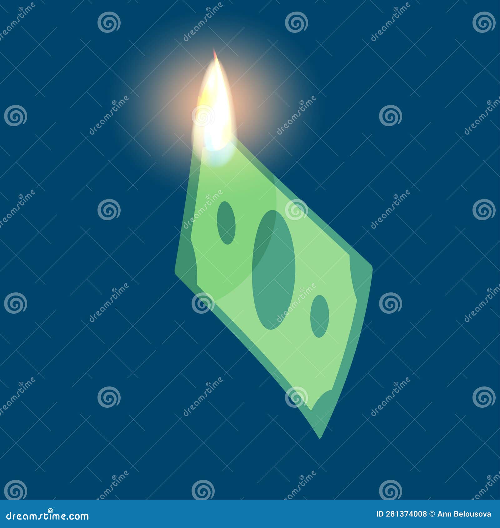 Money Bill is on Fire, Inflation Stock Vector - Illustration of expense ...
