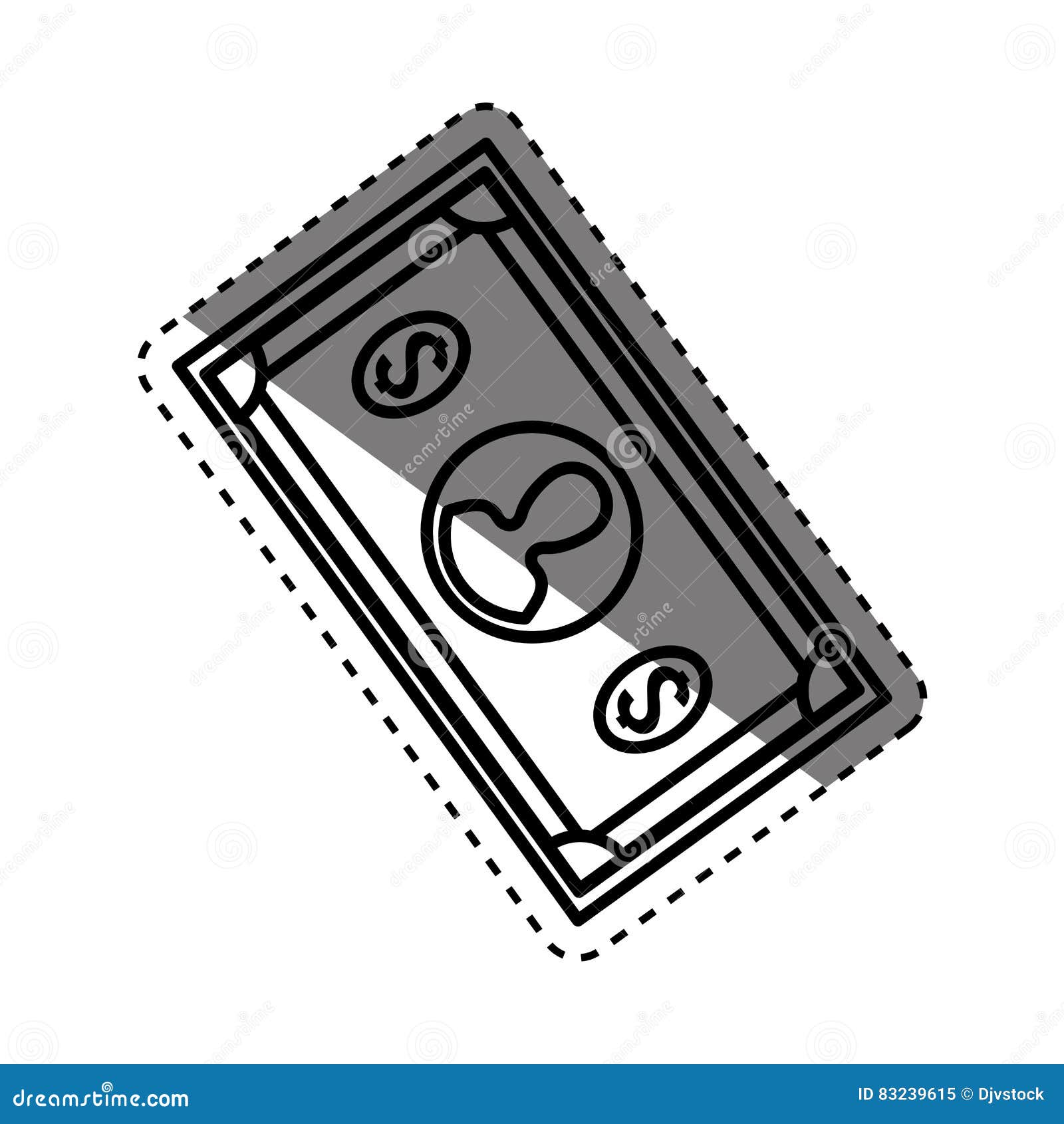 Money billet isolated stock vector. Illustration of dollar - 83239615