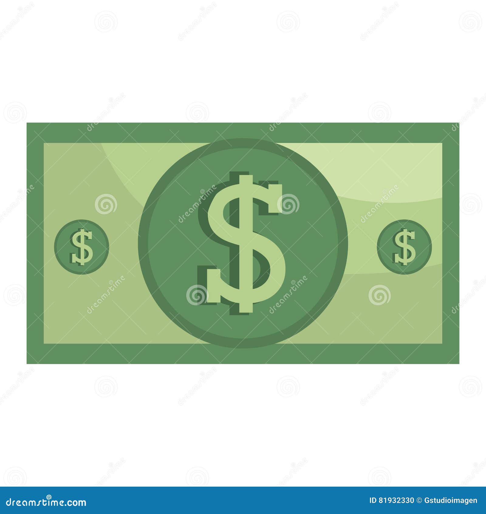 Money Billet Isolated Flat Design. Stock Vector - Illustration of ...