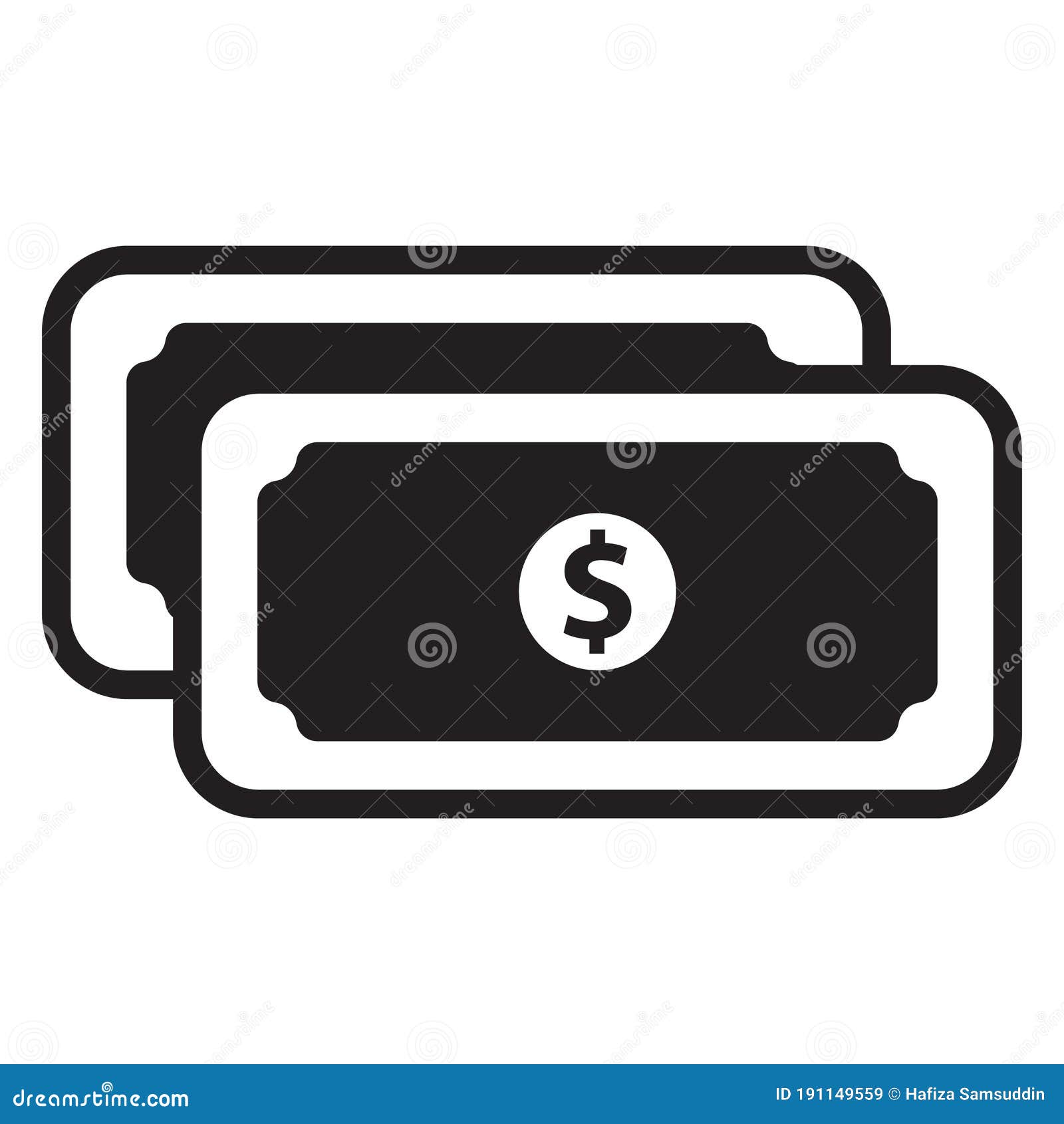 Money Bills. Vector Illustration Decorative Design Stock Vector ...